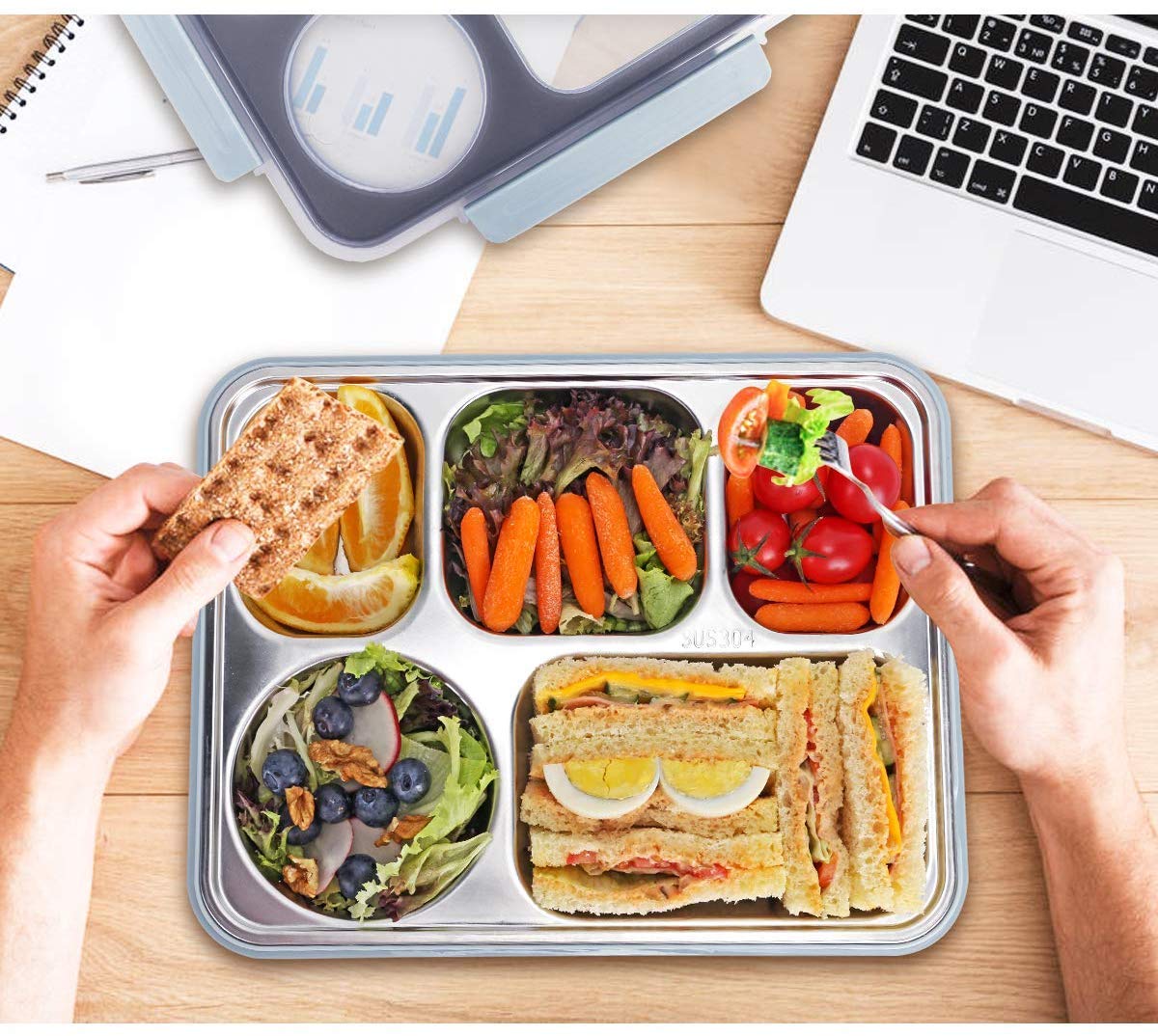 Buy Femora 5-Grid Stainless Steel Thali Lunch Box - Versatile Meal ...