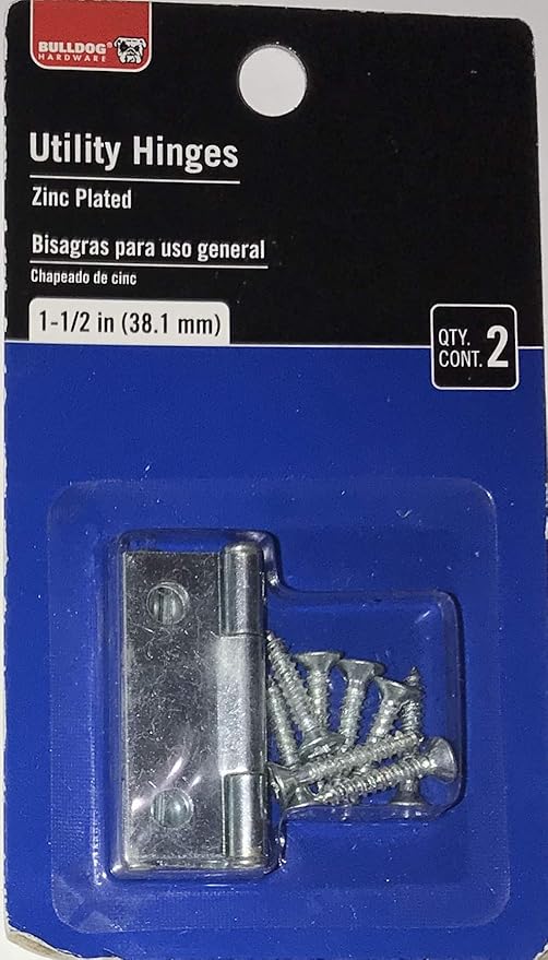 Bulldog 1-1/2” Inch Zinc Plated Utility Hinges, 2 Pack - Amazon.com