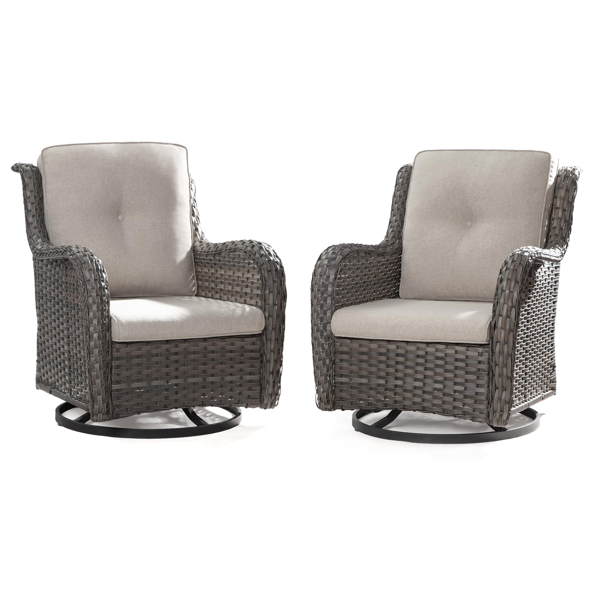 Amazon.com : MeetLeisure Outdoor Swivel Rocker Patio Chairs Set of 2 ...