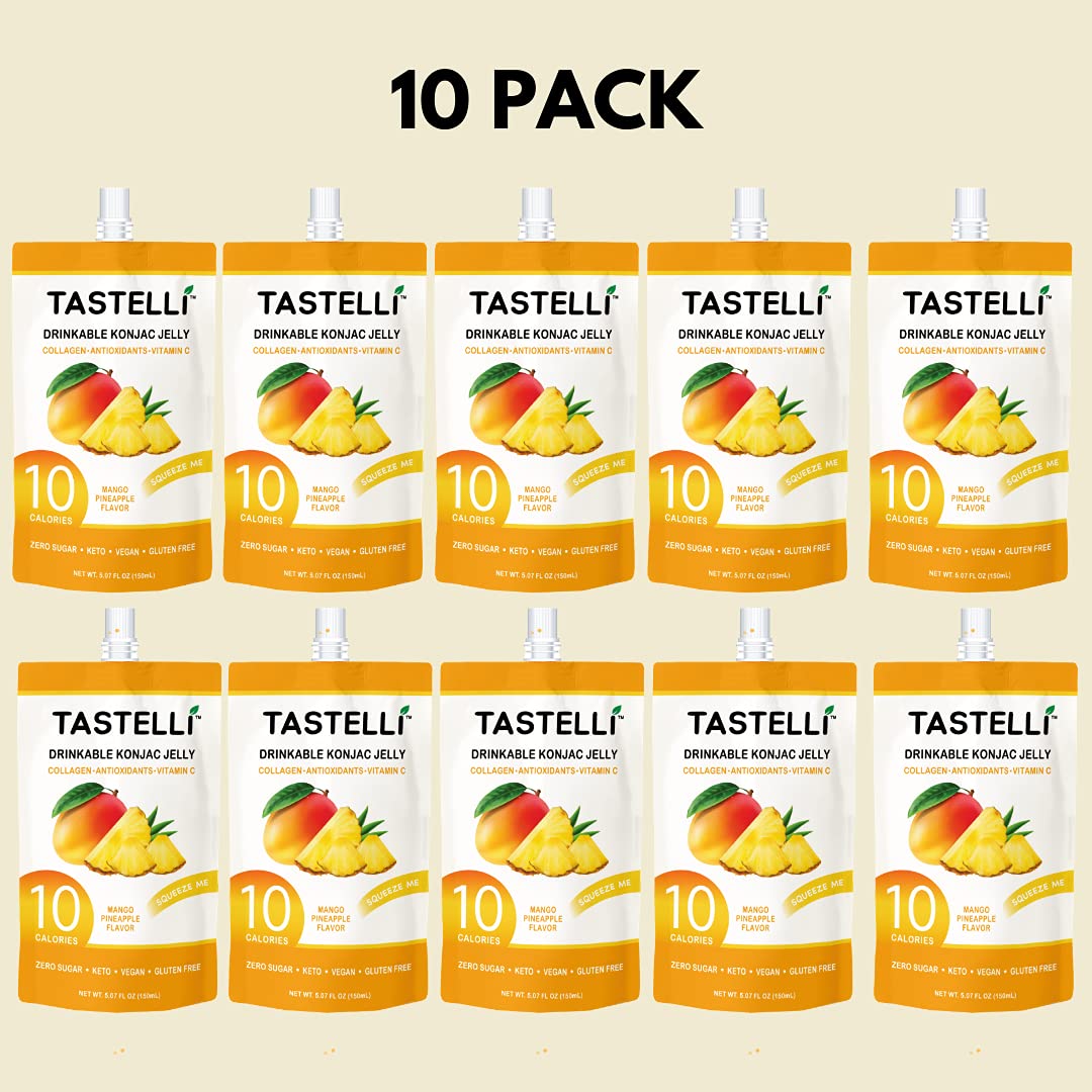 Buy TASTELLI KONJAC Jelly: 10 Calories, Zero Sugar, Enhanced Collagen ...