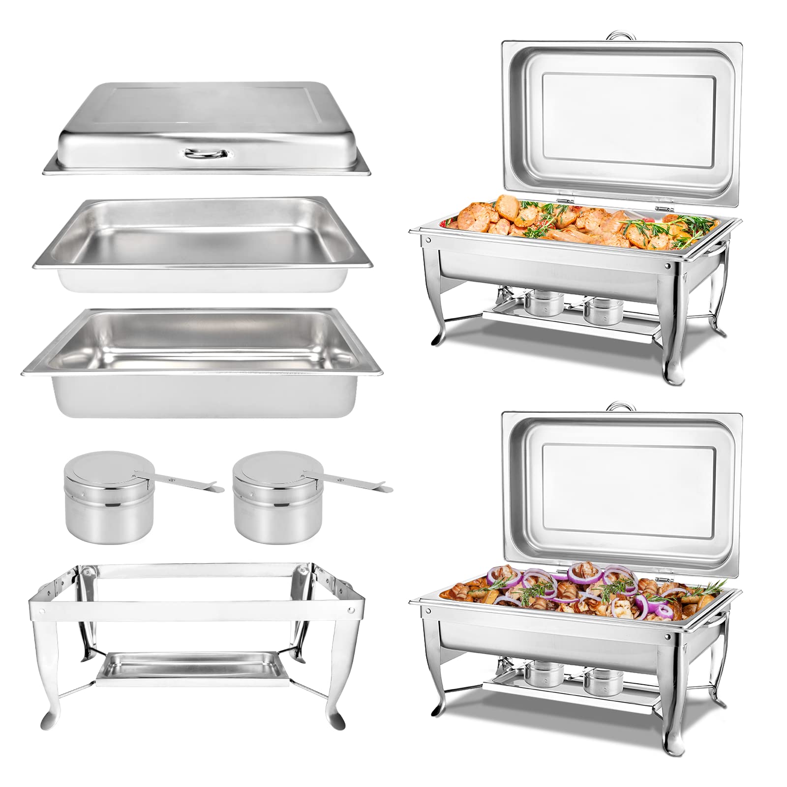 Chafing Dish Stainless Steel 9 Qt Rectangular Chafer Buffet Catering ...