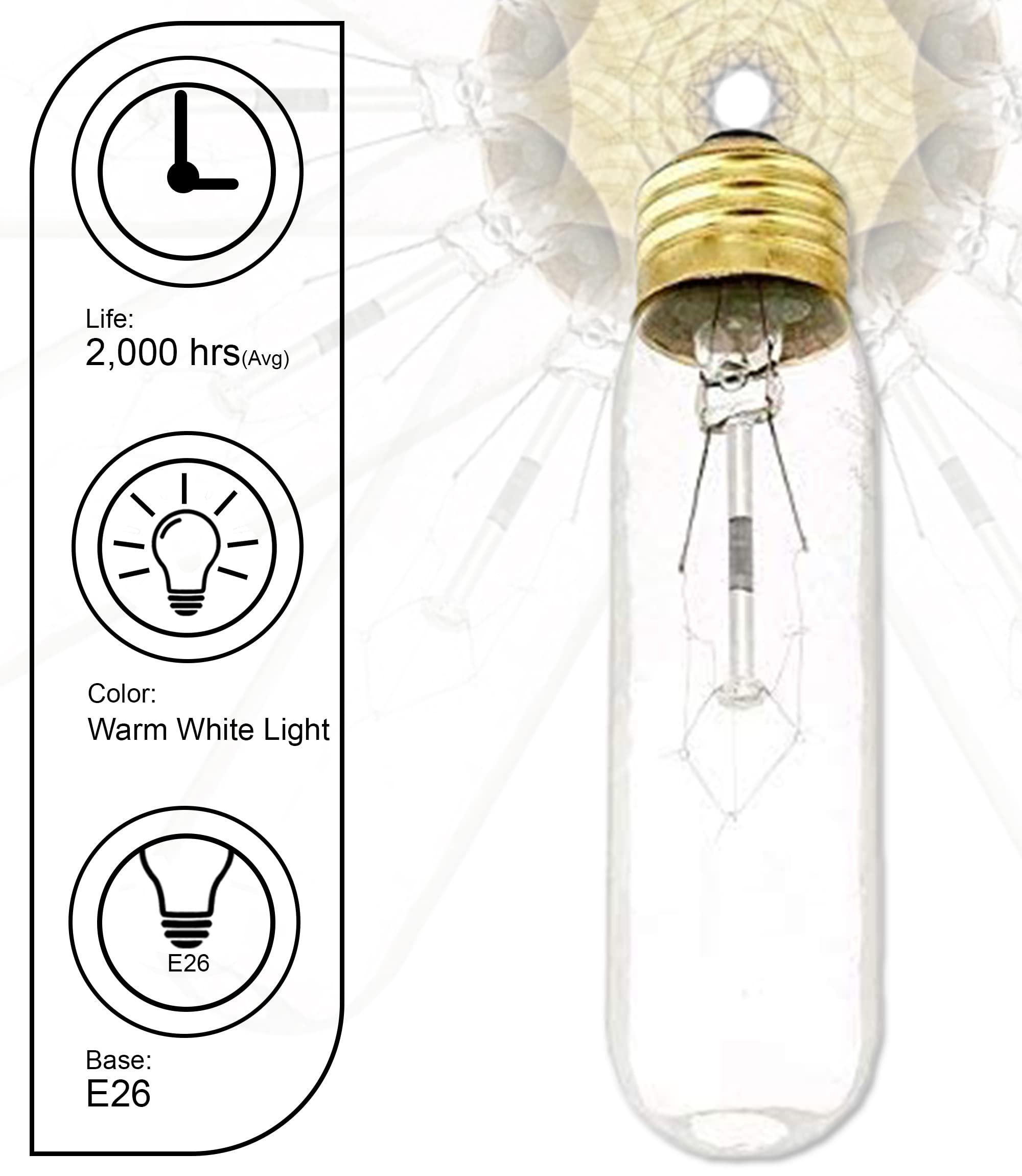 Snapklik.com : Ciata B60T10C 60-Watt Incandescent T10 Tubular Bulb ...