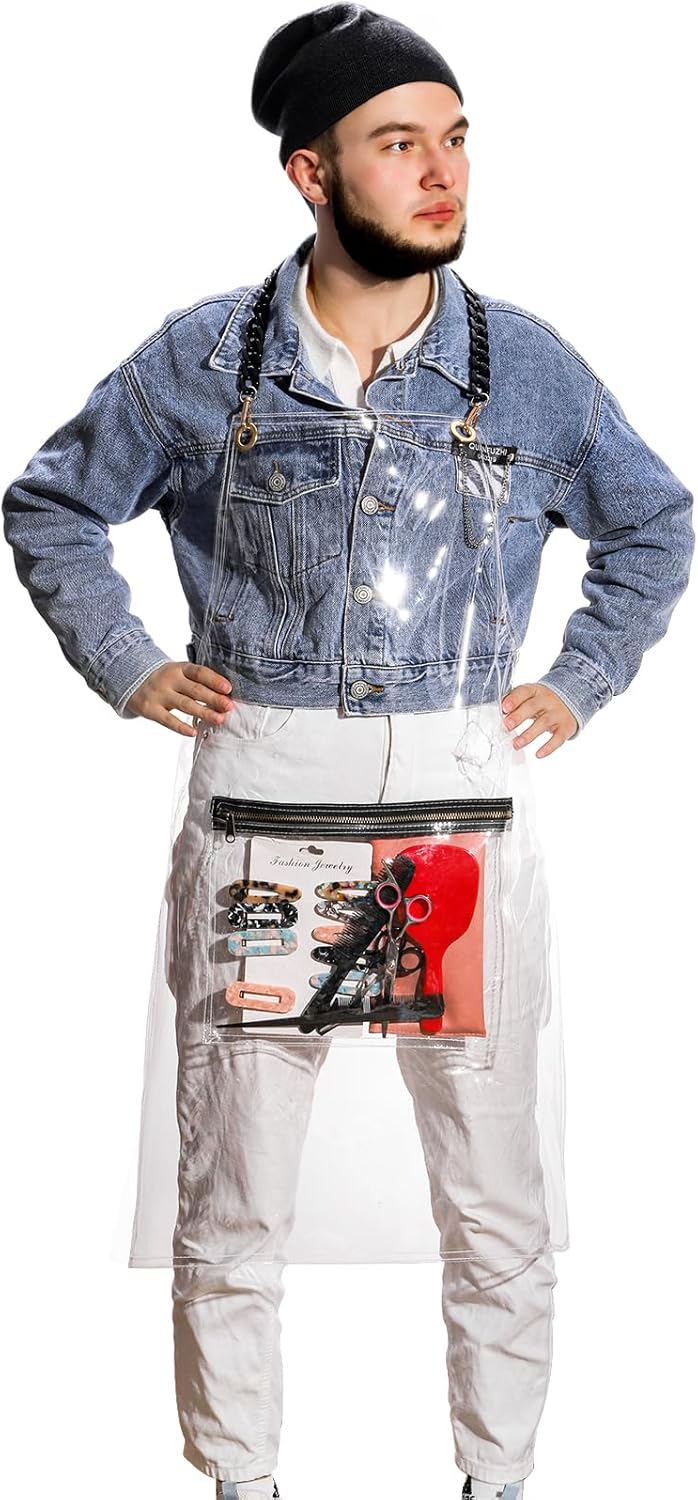 Amazon.com: Hedume Clear TPU Apron, Waterproof Apron with large Pocket ...