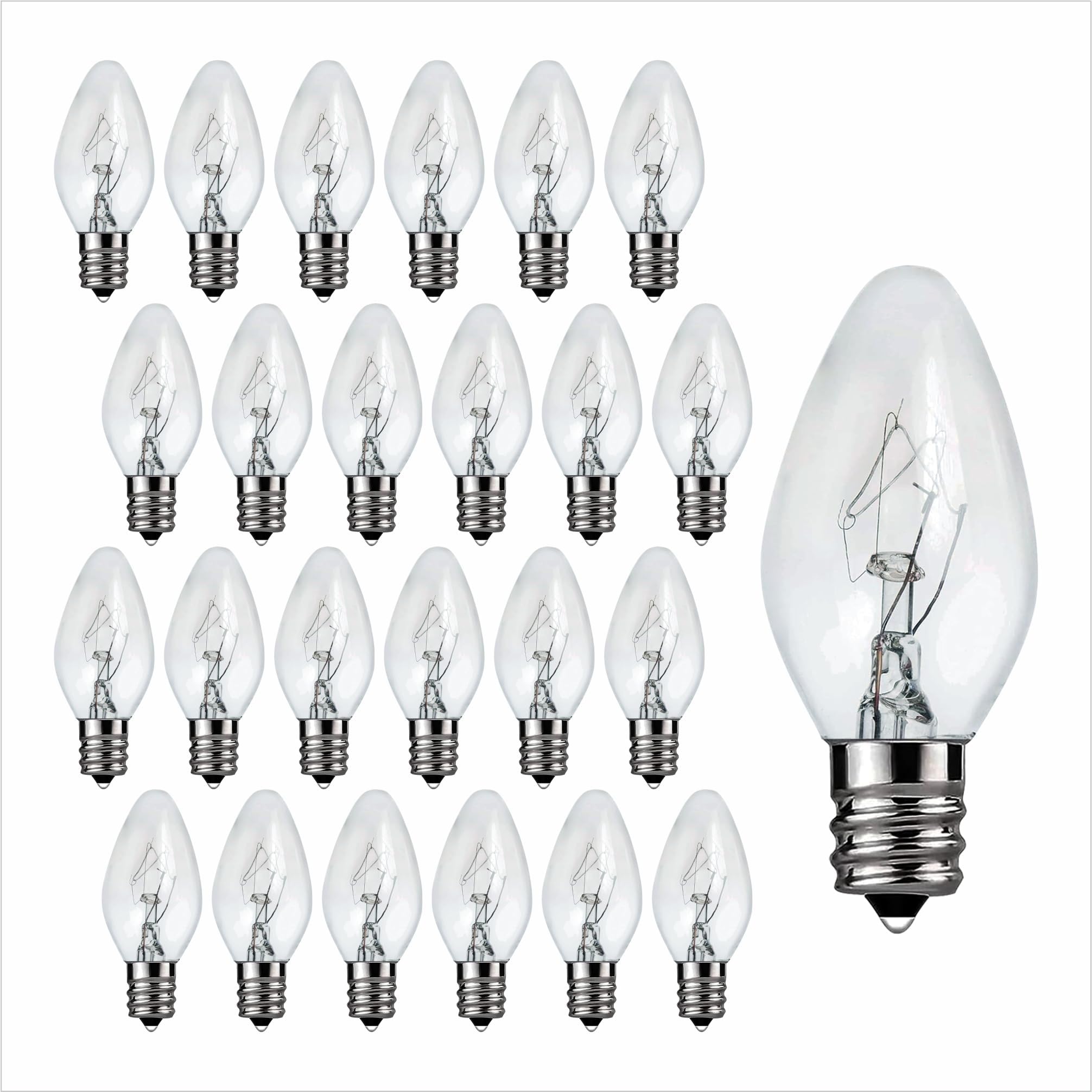 MMBGJKG Incandescent C7 E12 Base Bulbs,15 Watt Replacement Bulbs for ...