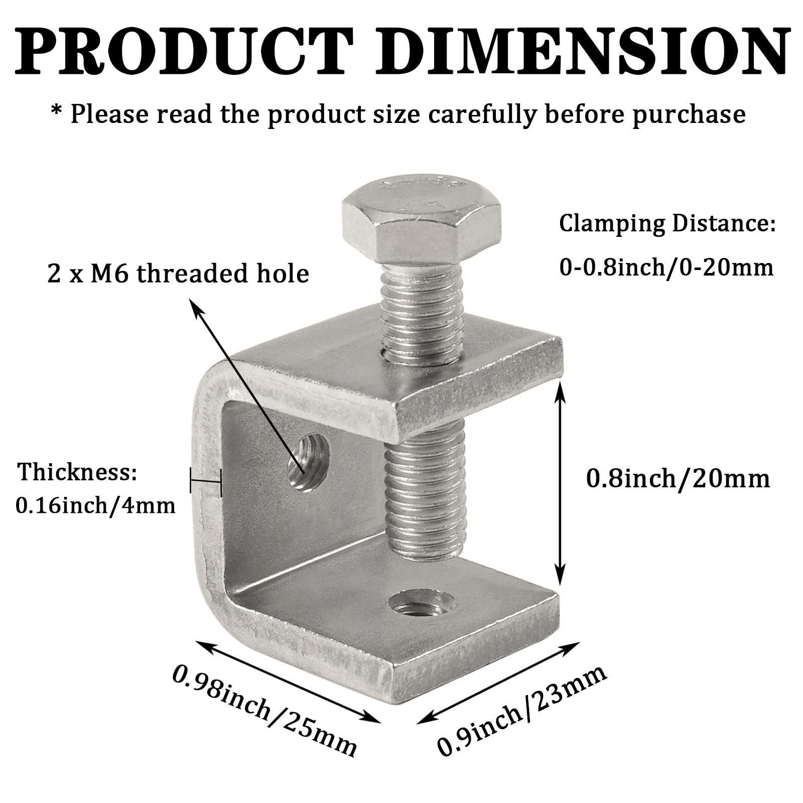 Tiger Clamp 6-Piece Mini C-Clamp Set - 304 For Woodworking & DIY ...