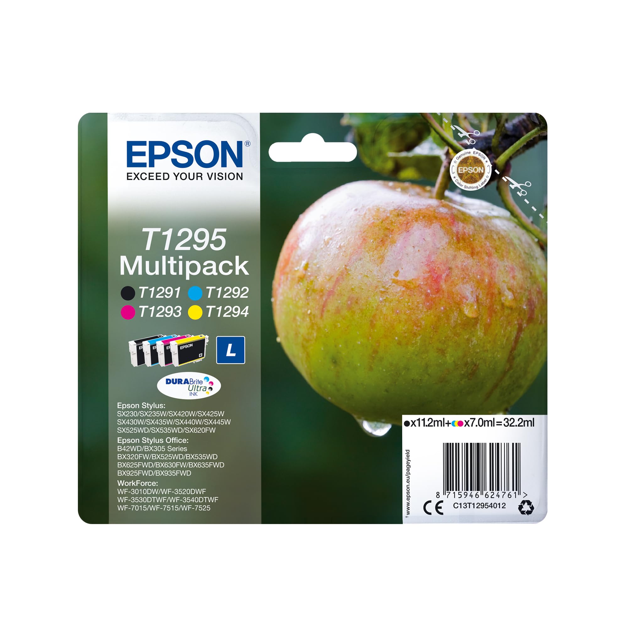 EPSON Apple Ink Cartridge for WorkForce WF-3520DWF Series - Assorted ...