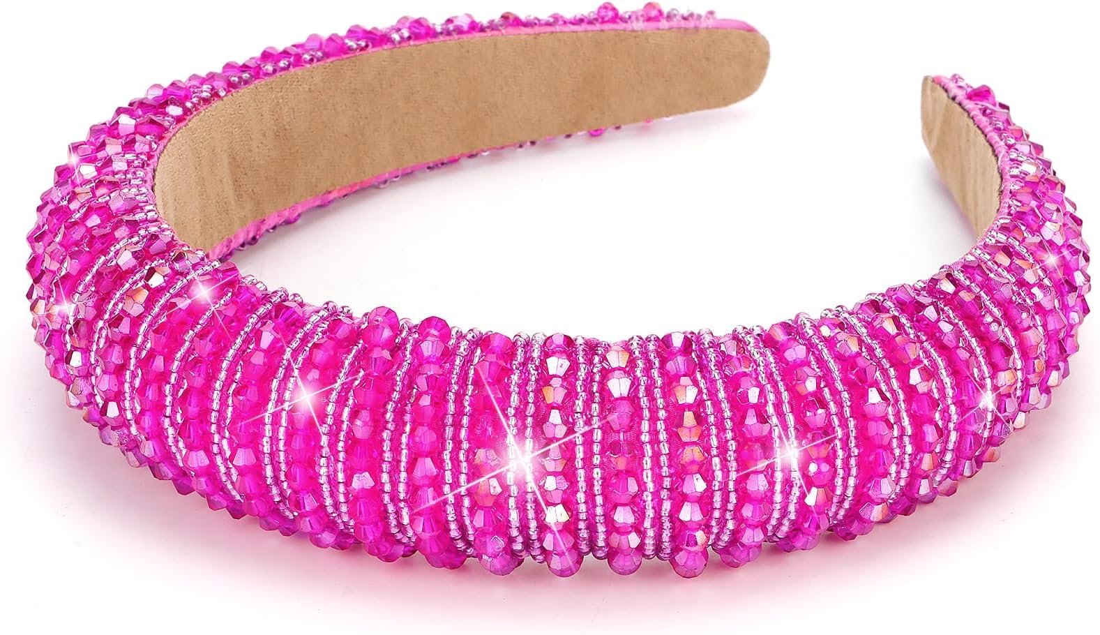 Amazon.com : Wecoe Rhinestone Headband Women Rose Red Headband Fashion ...