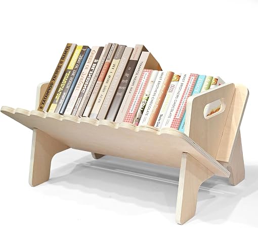 Amazon.com: Stuffygreenus Wooden Tabletop Bookshelf Scalloped Titled ...