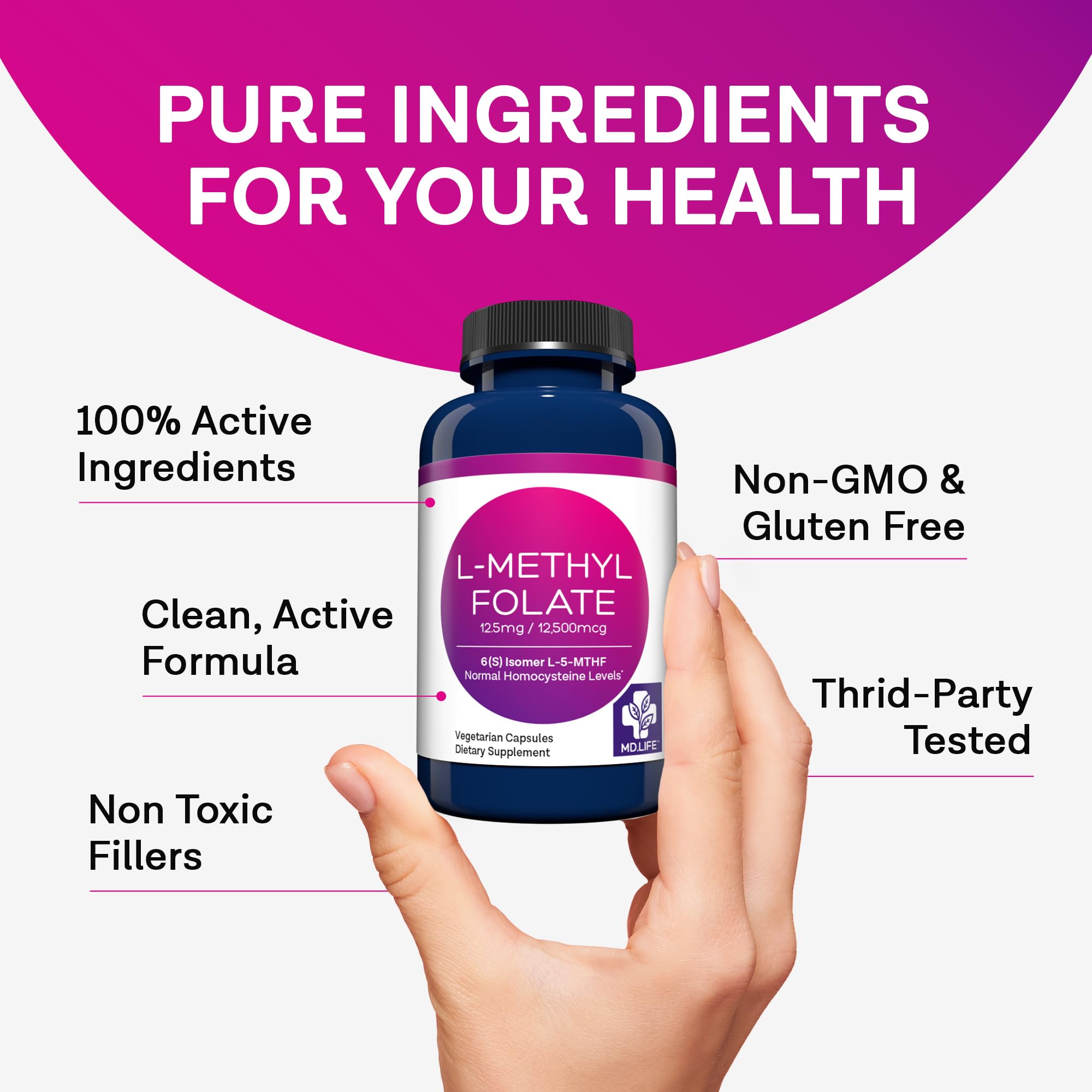 Snapklik.com : MD Life L Methylfolate 12.5mg - Professional-Grade ...