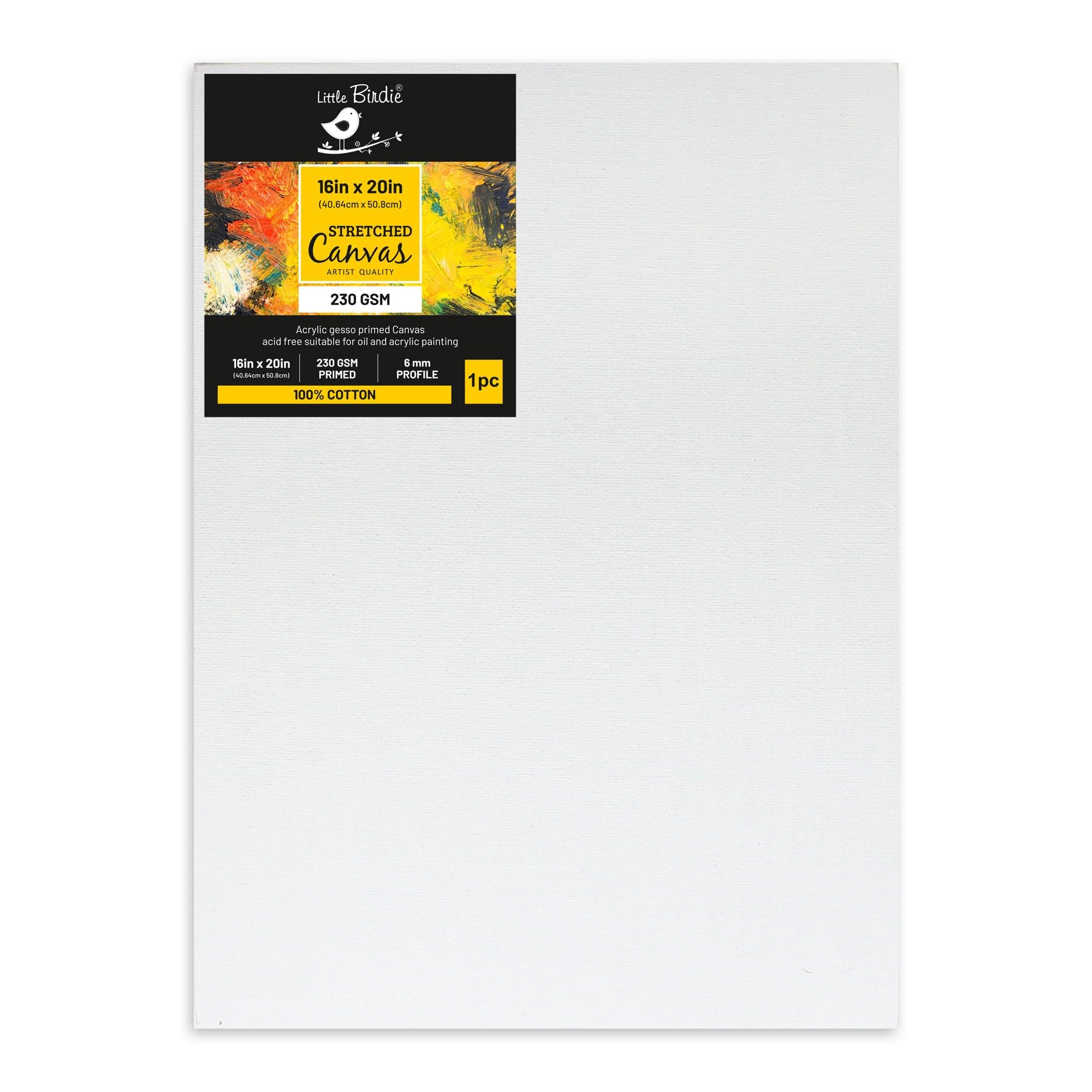 Little Birdie Pre Stretched Canvas with Wooden Frame for Painting 16x20 ...