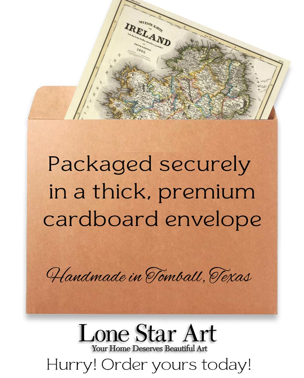 Snapklik.com : 1844 Map Of Ireland 11x14 Unframed Poster, Vintage ...