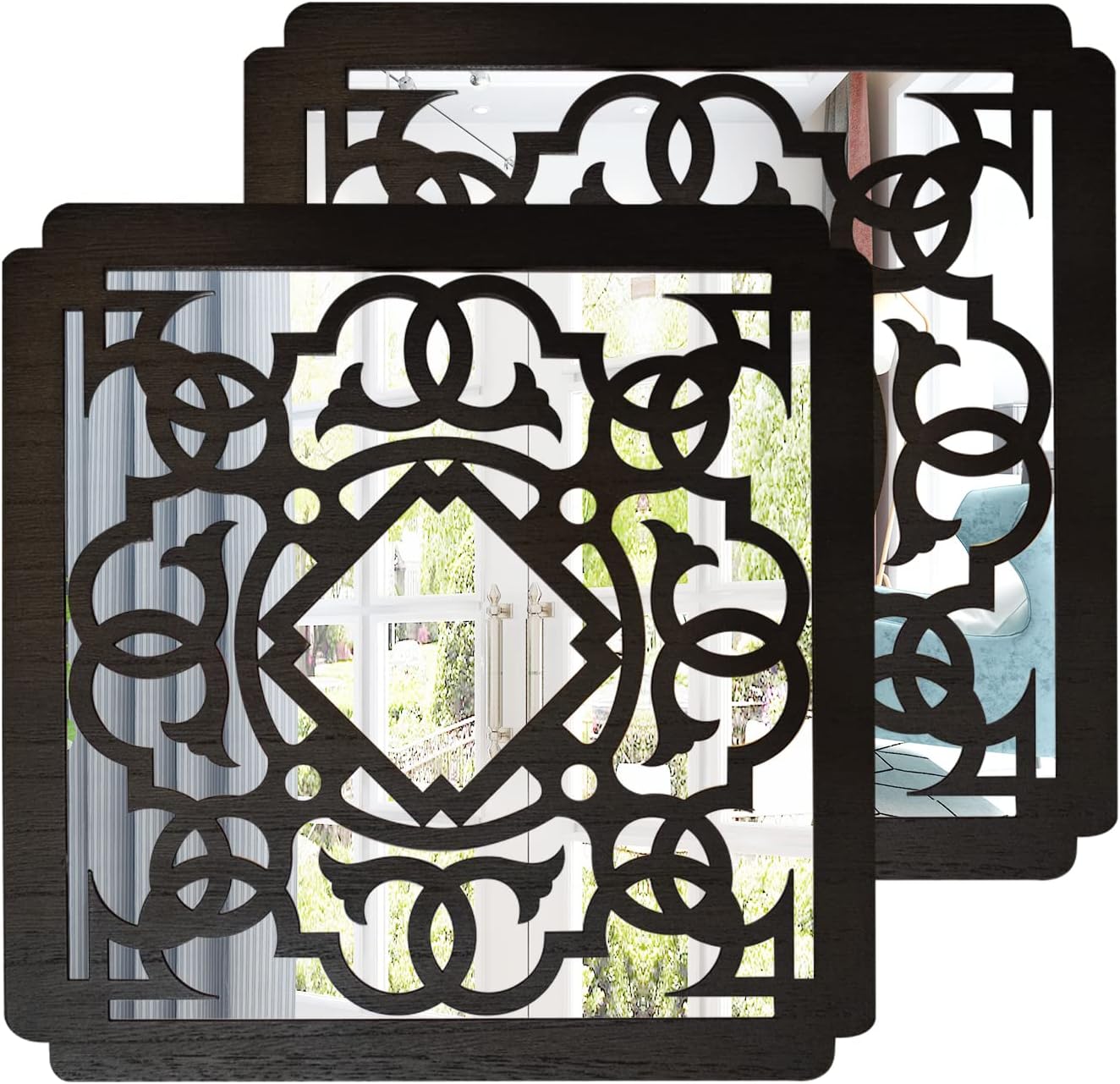 Amazon.com: Suzile 4 Pcs Wood Square Frame Wall Decor Rustic Wooden ...