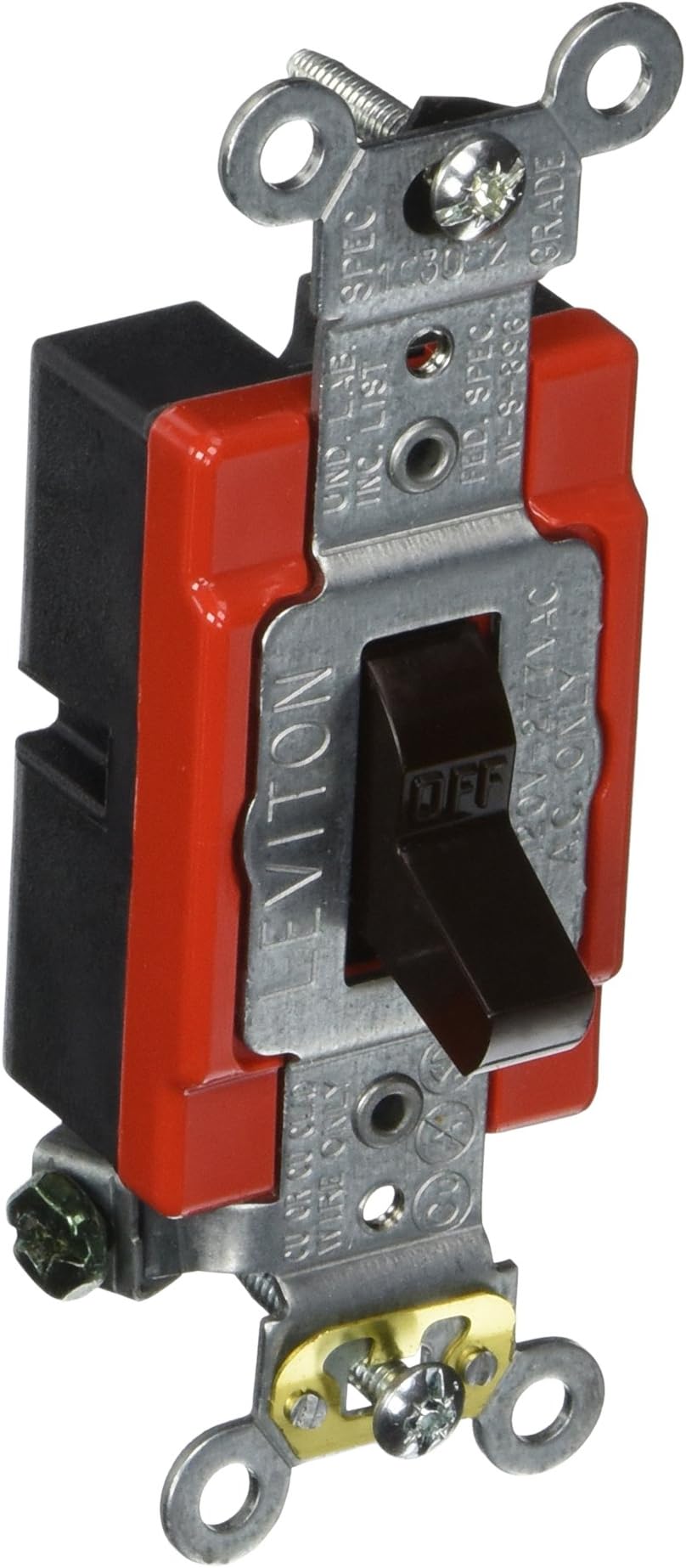 Leviton 1221-2W 20-Amp, 120/277-Volt, Toggle Single-Pole AC Quiet ...