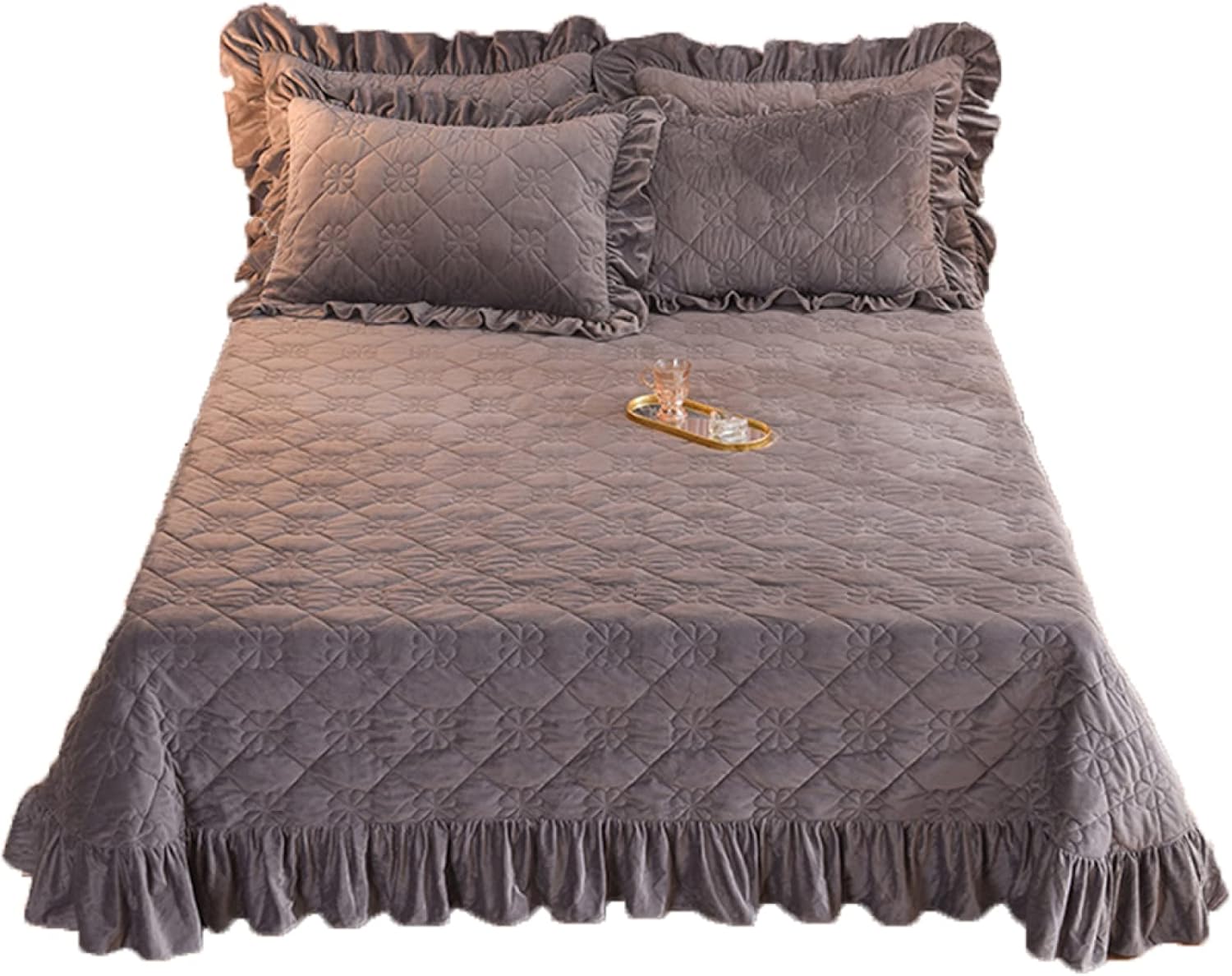 Couvre-lits pour grand lit, 3 pièces simples en velours de lait ...