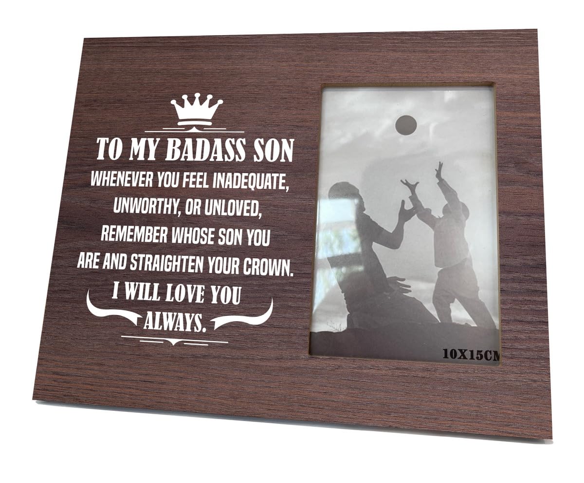Amazon.com: Son Photo Frame Gift, Add 4x6 Inch Photo, 8X10 Inch Rustic ...