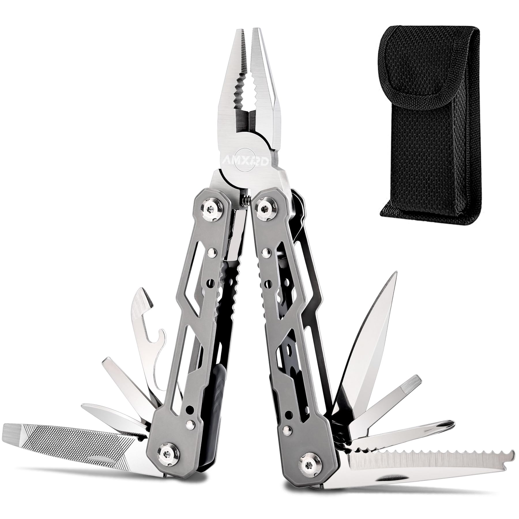 Multitool, 15-in-1 Stainless Steel Multi Tool, Folding Pocket Plier ...