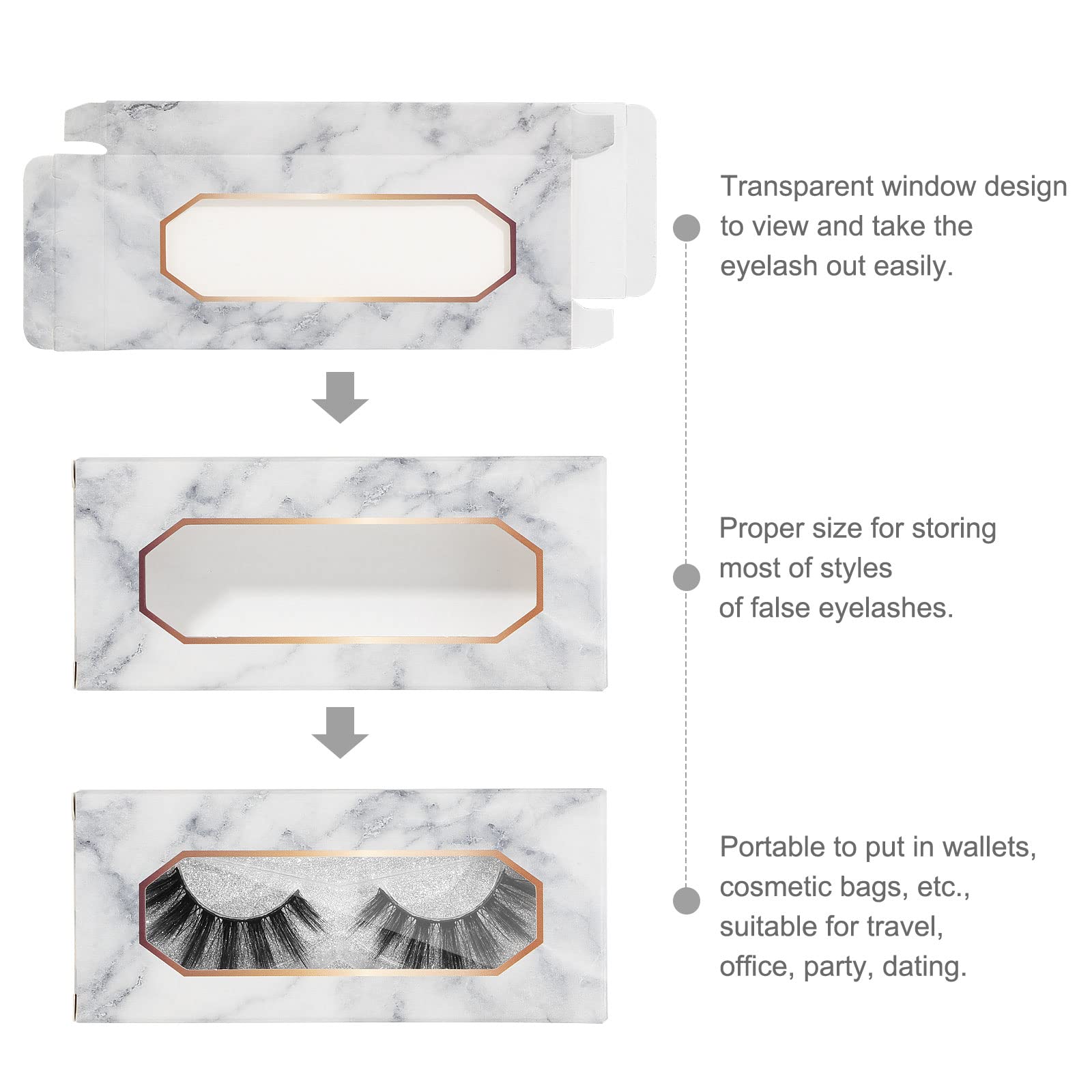 Snapklik.com : 30 Pieces Eyelashes Packaging Box, Empty Eyelash Boxes ...