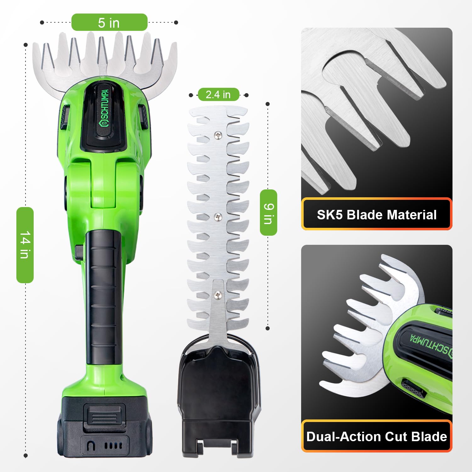Snapklik.com : 24V 1260-RPM Cordless Grass Shears, 2-in-1 Mini Hedge ...