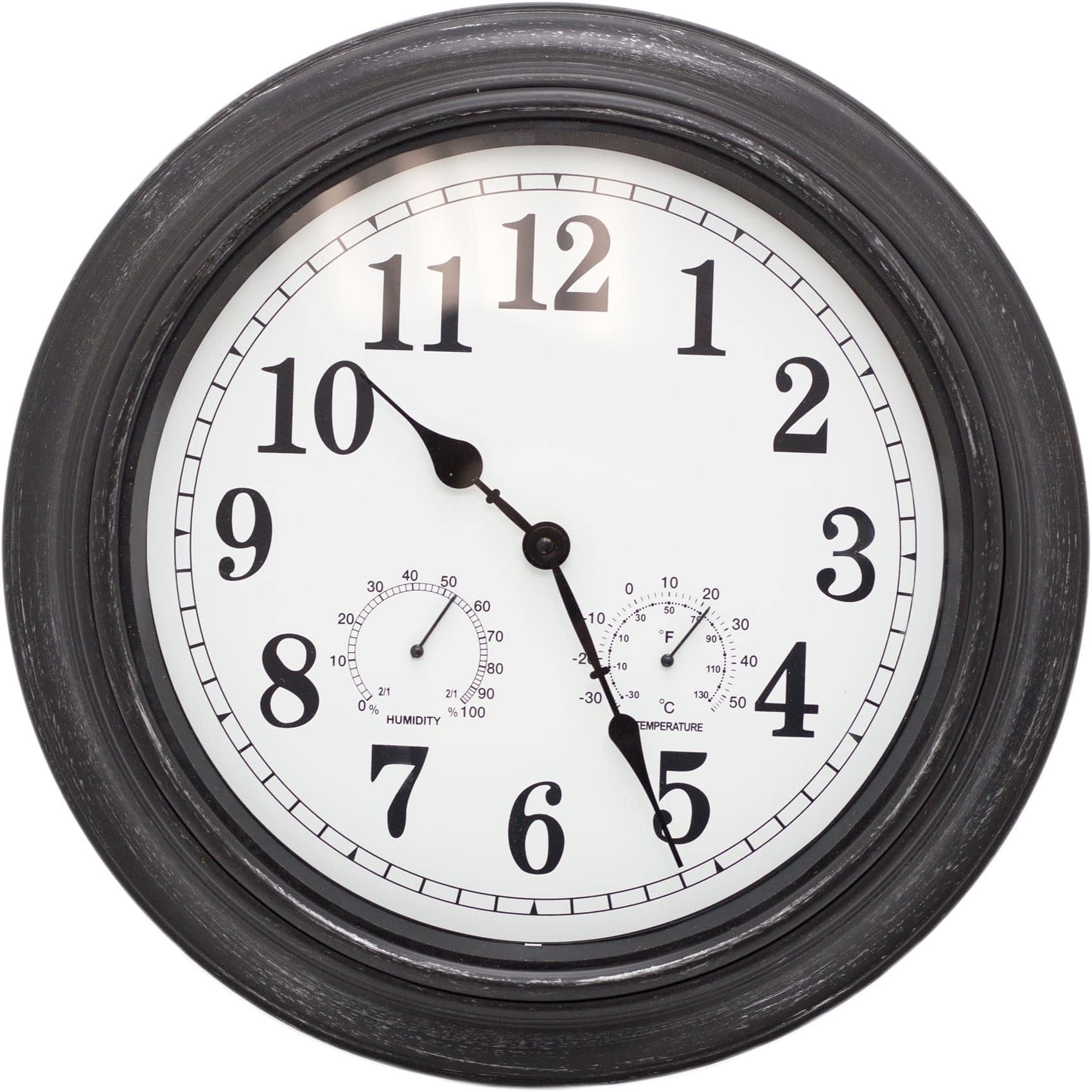 Navaris Waterproof Outdoor Clock - 38.1cm Large Outdoor Clock and ...