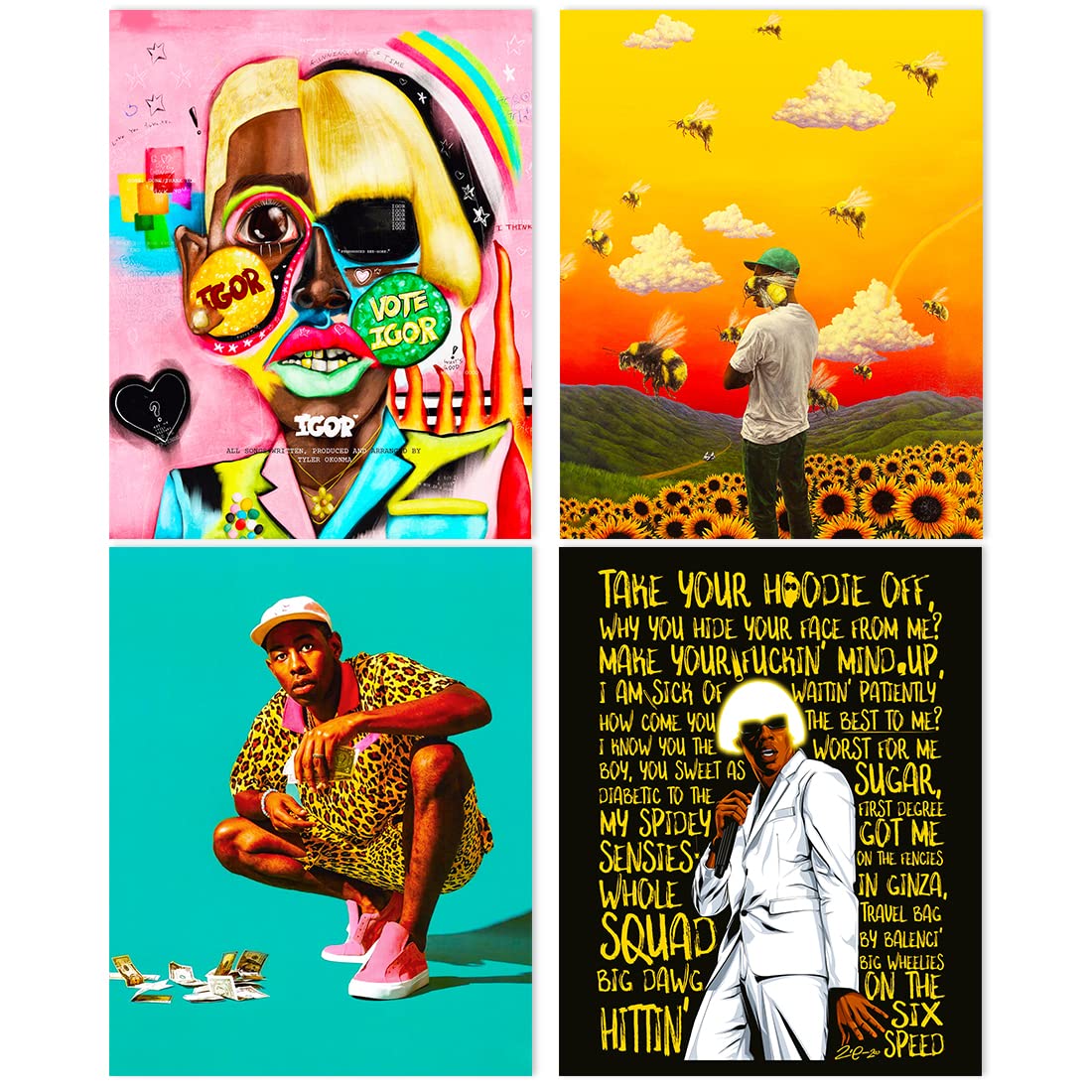 Cool Posters Set Of 4 Pcs Unframed Canvas Prints Rapper | Desertcart ...