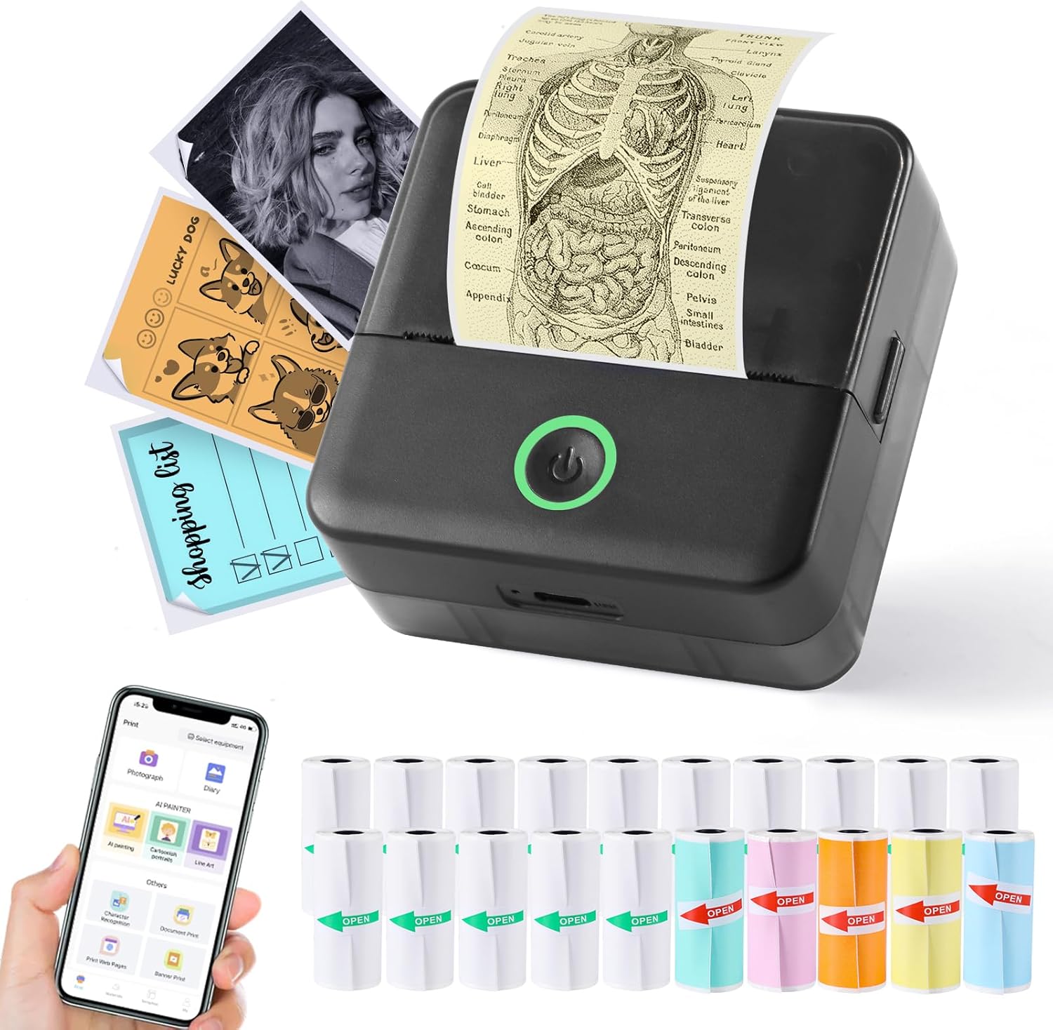 Amazon.com: Print Pods Mini Printer, Thermal Inkless Sticker Maker with ...