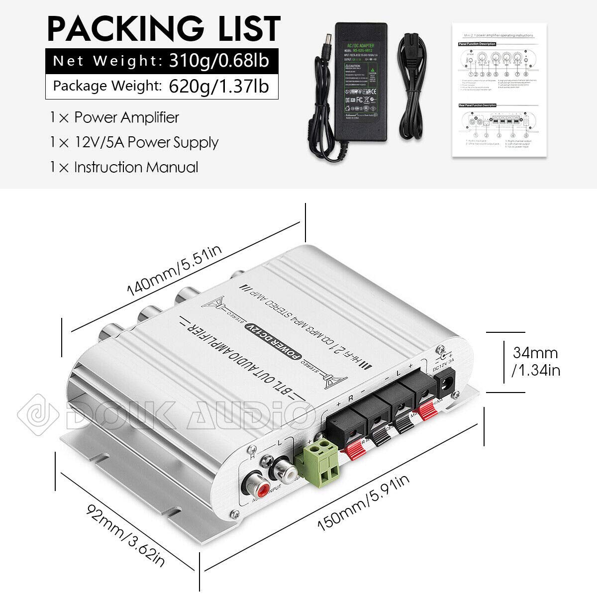 Car Amp 225tula De New Super Mini Stereo 2.1 Channel Amplifier