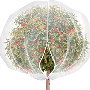 Amazon.com : Generic Large Fruit Tree Netting Cover with Zipper and Drawstring, 10x10ft, Fruit ...