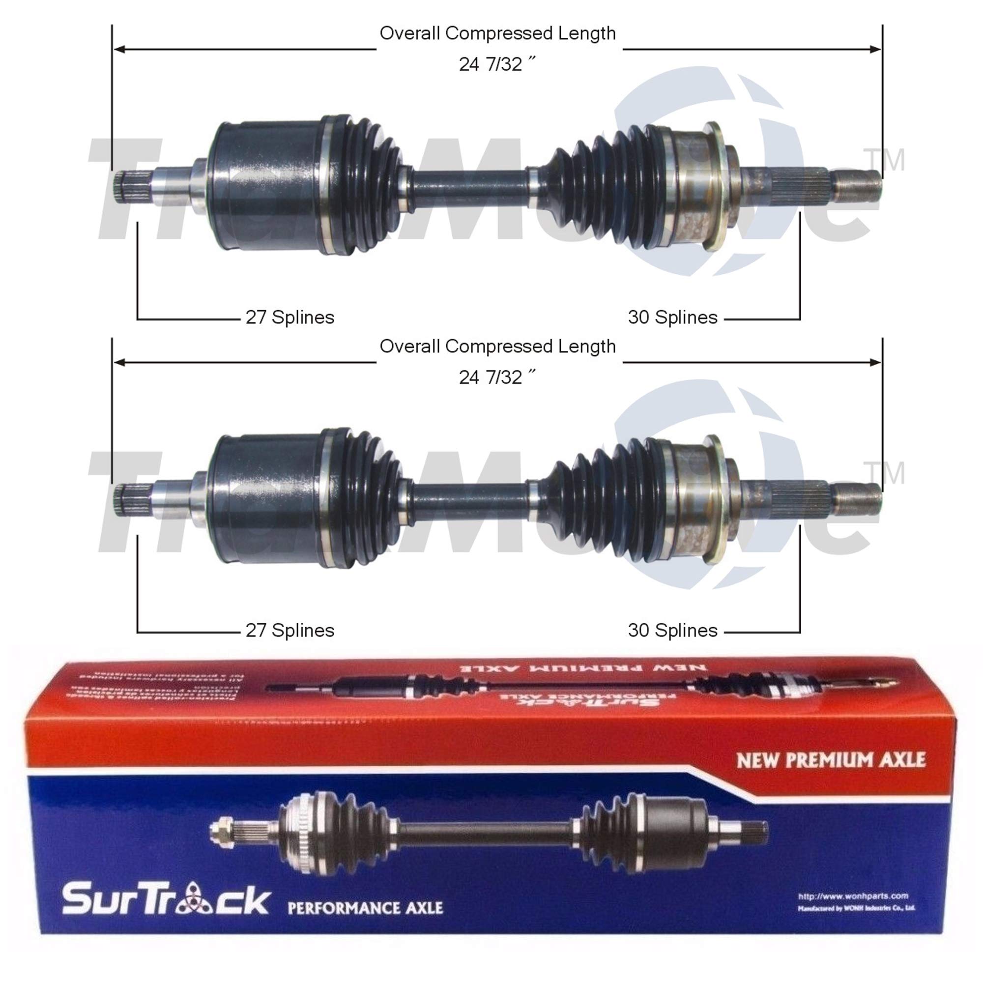 Snapklik.com : SurTrack Pair Set Of 2 Front CV Axle Shafts For Toyota ...