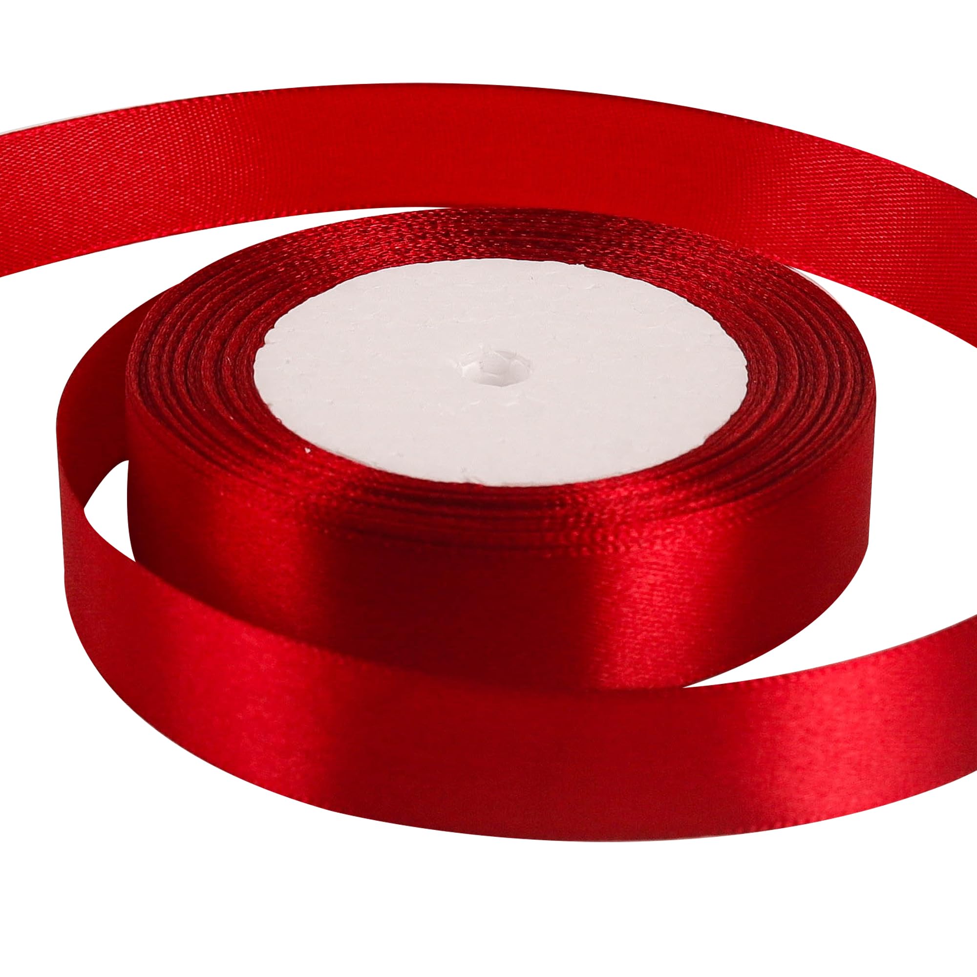 25mm Wine Red Ribbon for Gift Wrapping 25M,Wine Red Satin Ribbon Fabric ...