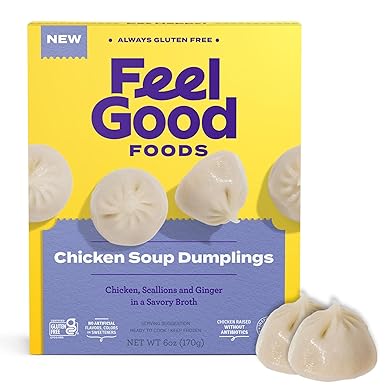 Amazon.com: Feel Good Foods Chicken Soup Dumplings Frozen - Gluten Free Appetizers, 6 Ounce ...
