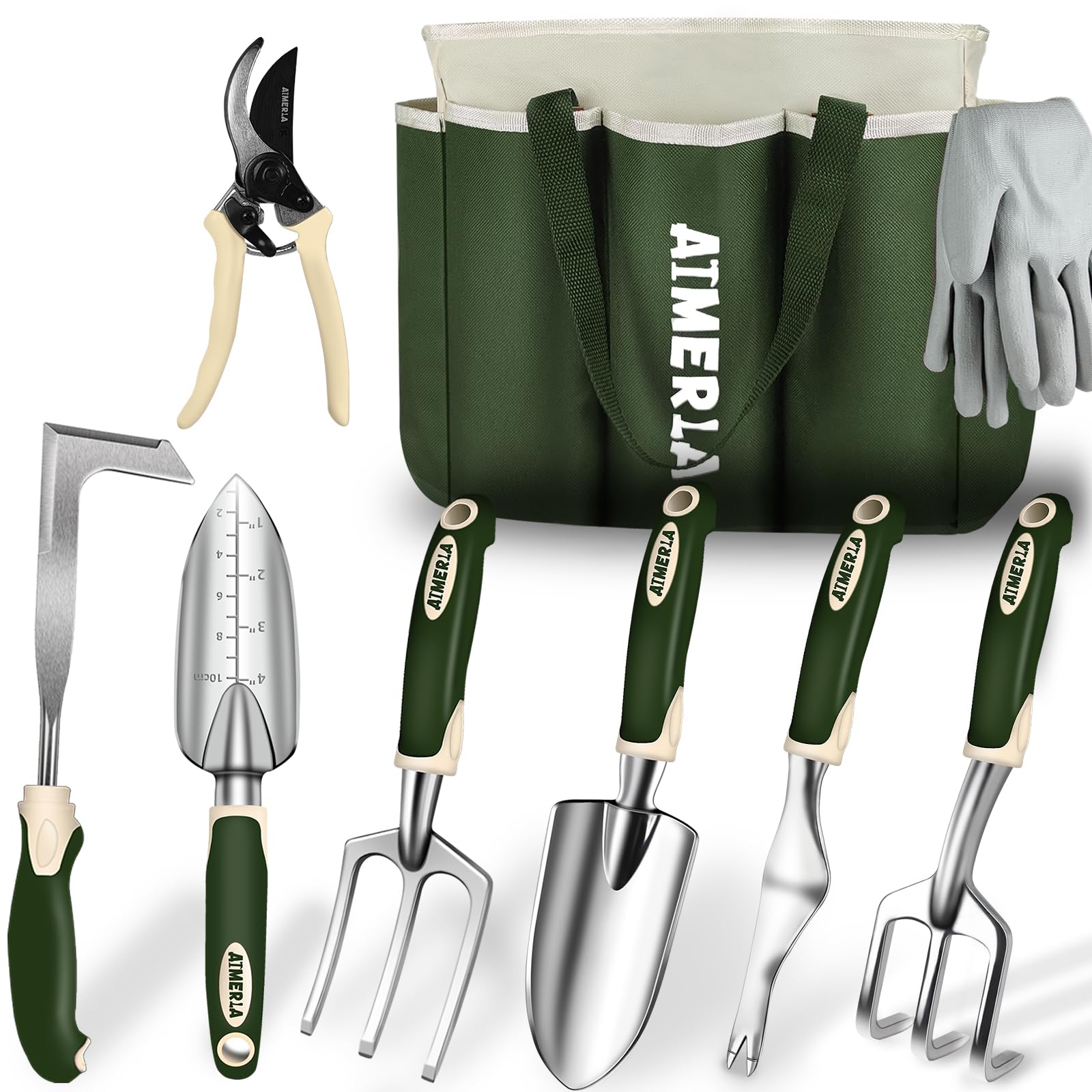 Amazon.com : Aimerla Gardening Tools Set of 9 Heavy Duty Garden Tools ...