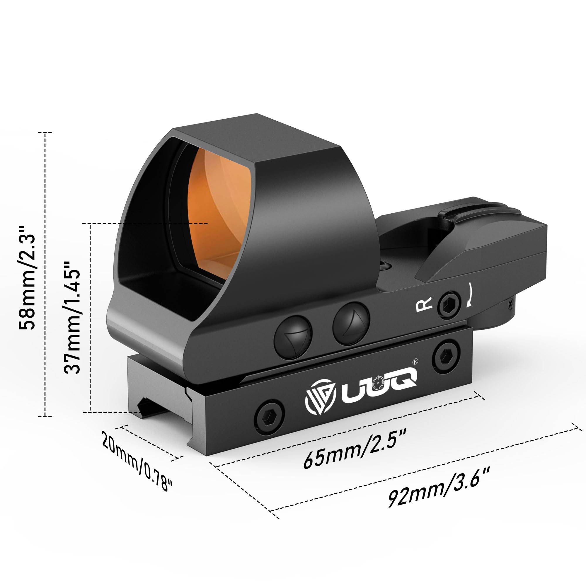 Snapklik.com : UUQ Rechargeable Reflex Sight,1x28x40mm Red Dot Optic