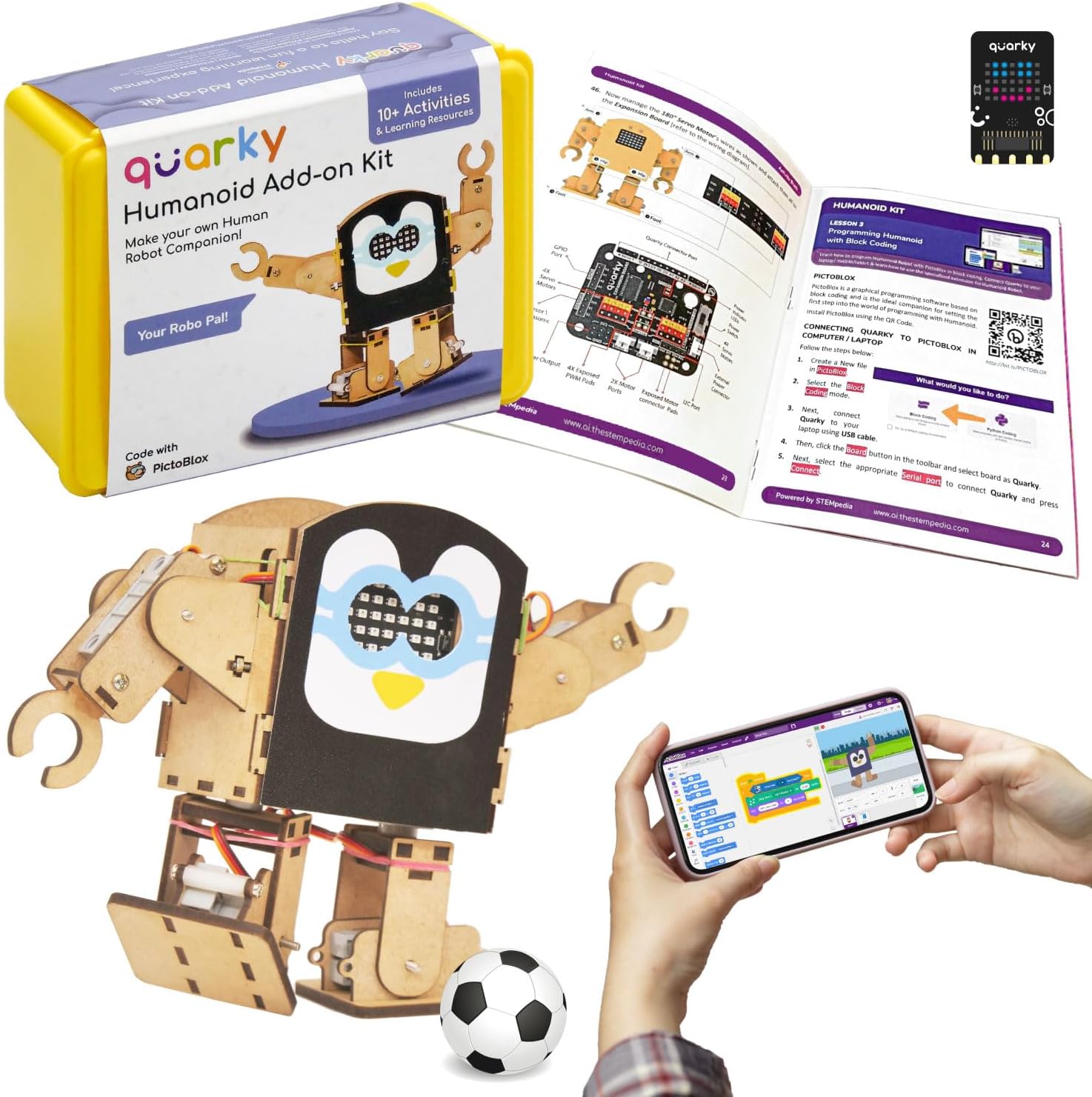 Quarky Humanoid Addon Kit for Kids Age 7+ with Assembly Guide and ...