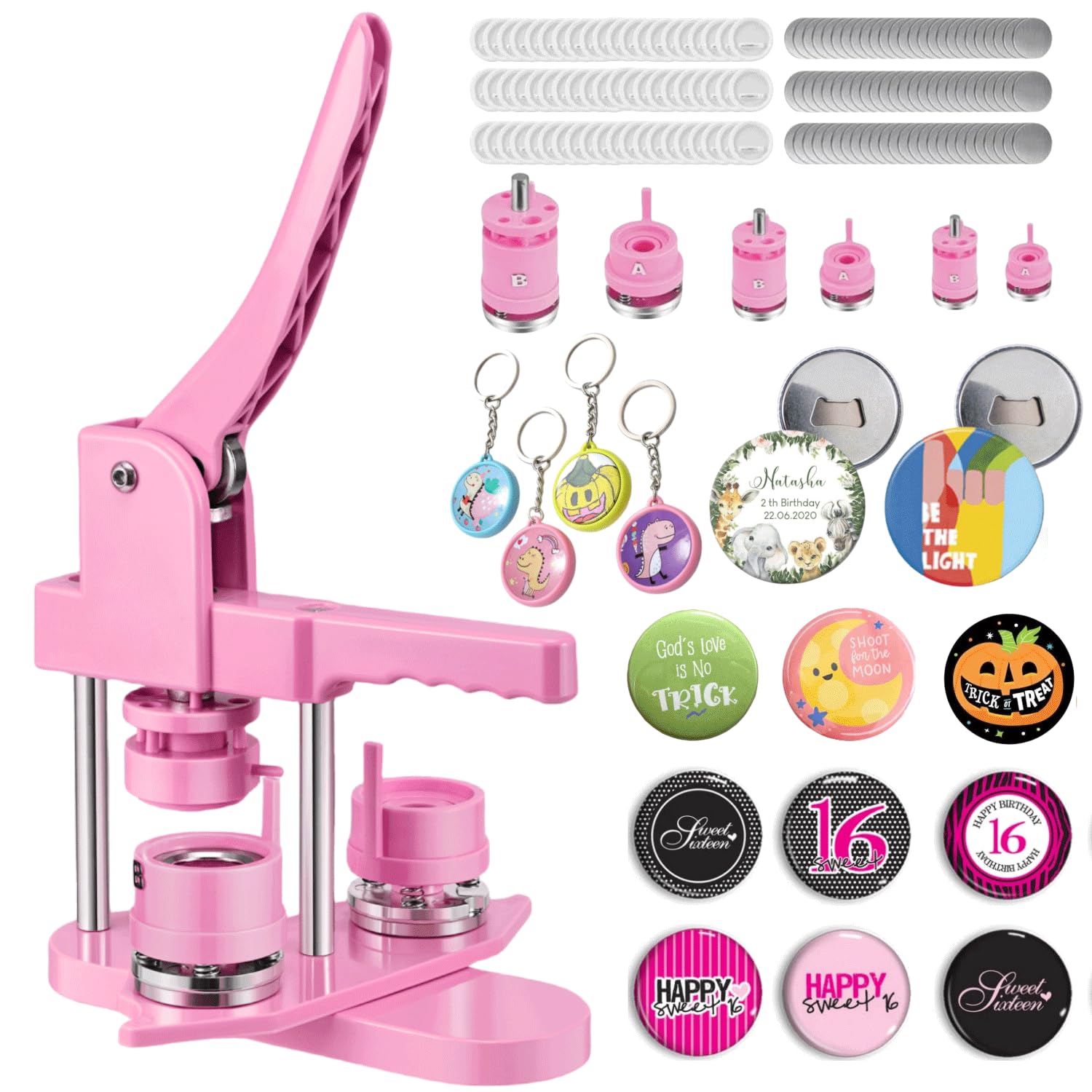 Amazon.com: Button Maker Machine Multiple Sizes, 25mm+32mm+58mm Pin ...