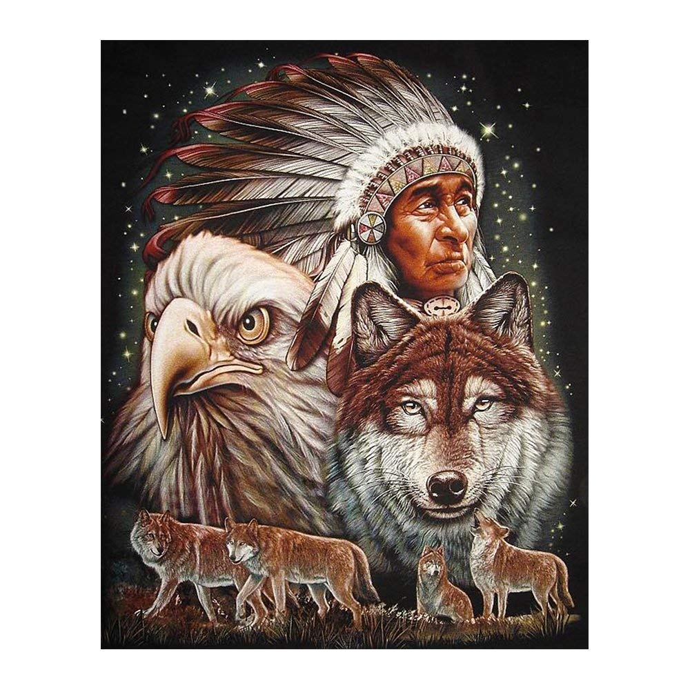Diamond Painting Kits For Adults 30x40cm American Native Indian Man ...