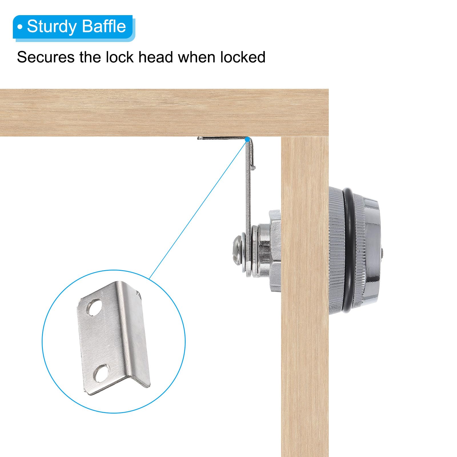 PATIKIL 1-1/8″ Combination Cam Lock, 3 Pcs File Cabinet Locks with ...