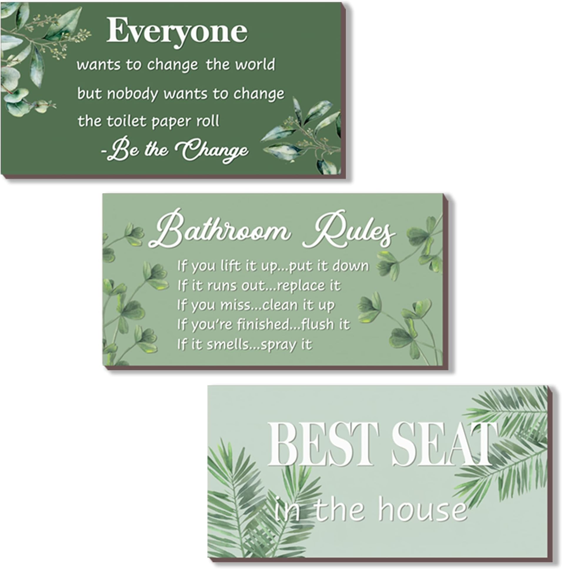 Amazon.com: ZINYAZHE 2 Pcs Farmhouse Bathroom Rules Wall Decor Teal ...