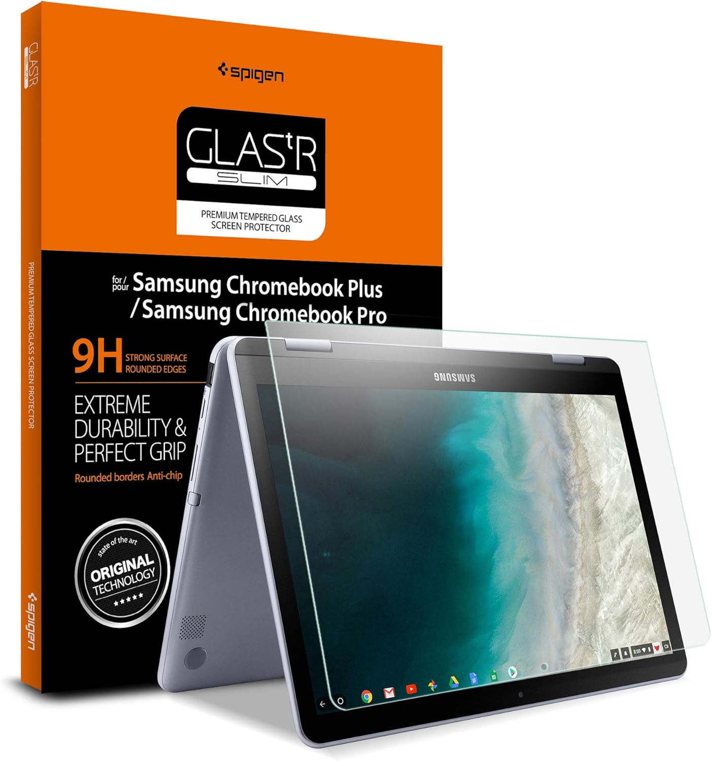 Amazon.com: Spigen Screen Protector Tempered Glass ONLY Compatible with Samsung Chromebook Plus ...