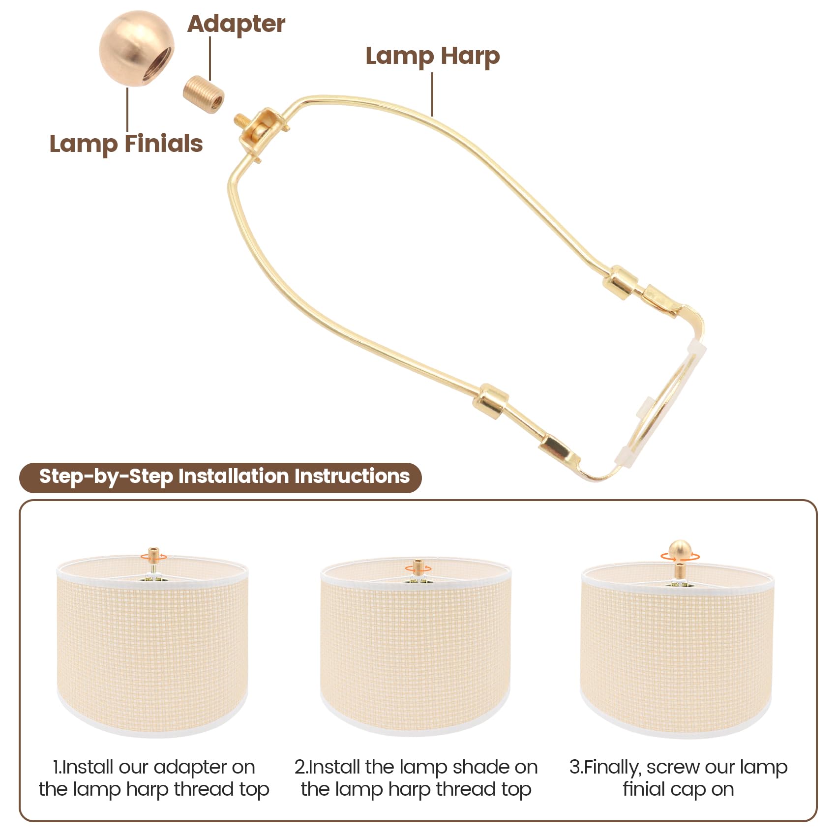 Snapklik.com : Antrader Lamp Finials Brass Lamp Finial Caps Knobs Fit ...