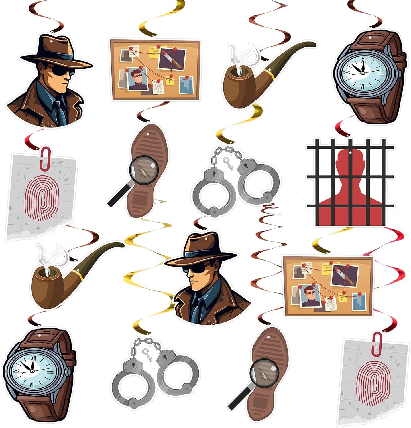 Amazon.com: Detective Themed Hanging Swirls, Detective Birthday Ceiling ...