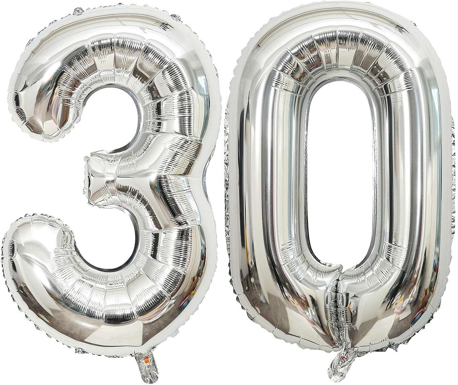 Amazon.com: Lovoir 40 Inch Silver Number Balloon 30 Large Size Jumbo ...