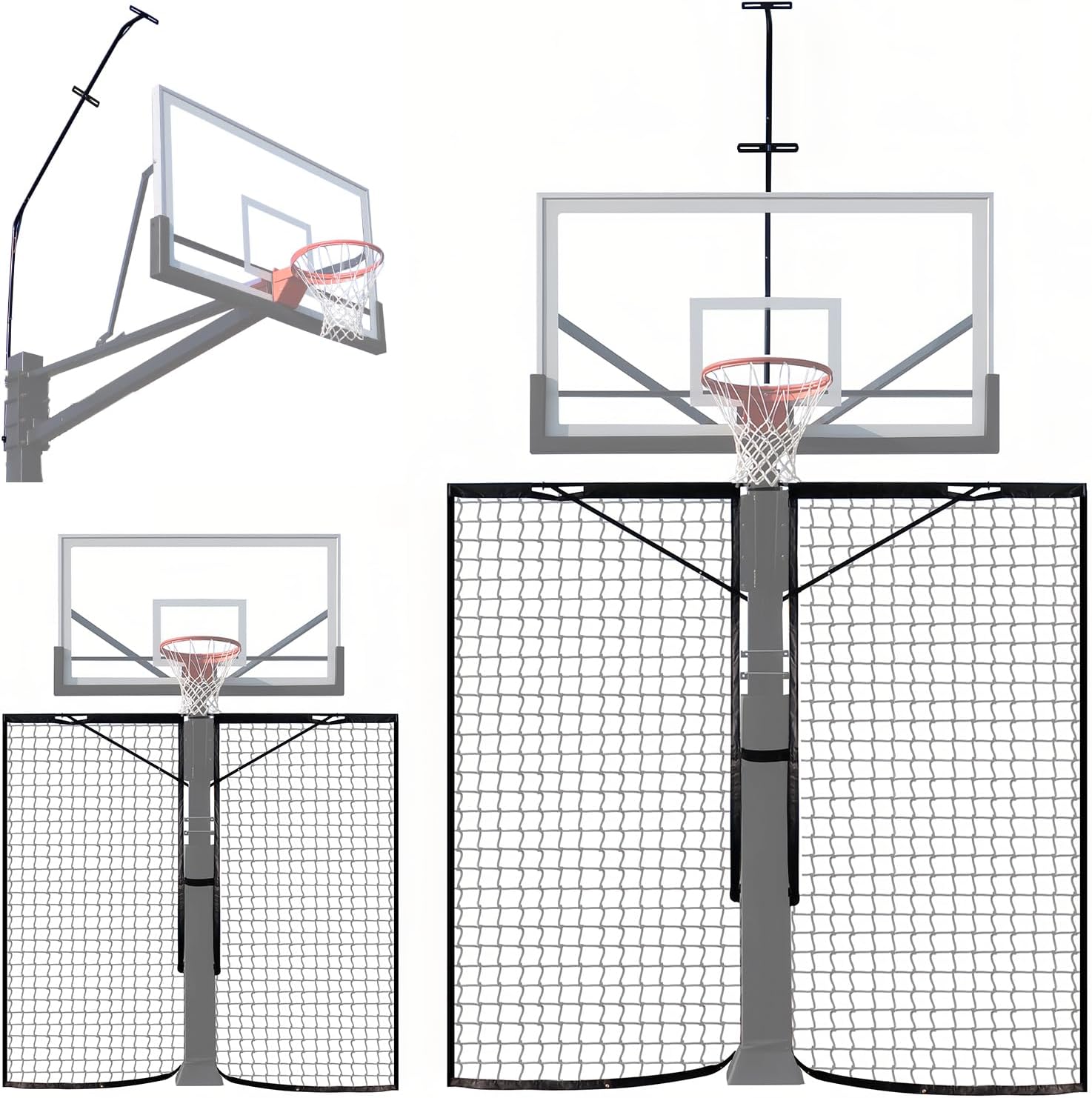 Amazon.com: PROGOAL Basketball 2-in-1 Backstop Net+Light Mount System ...