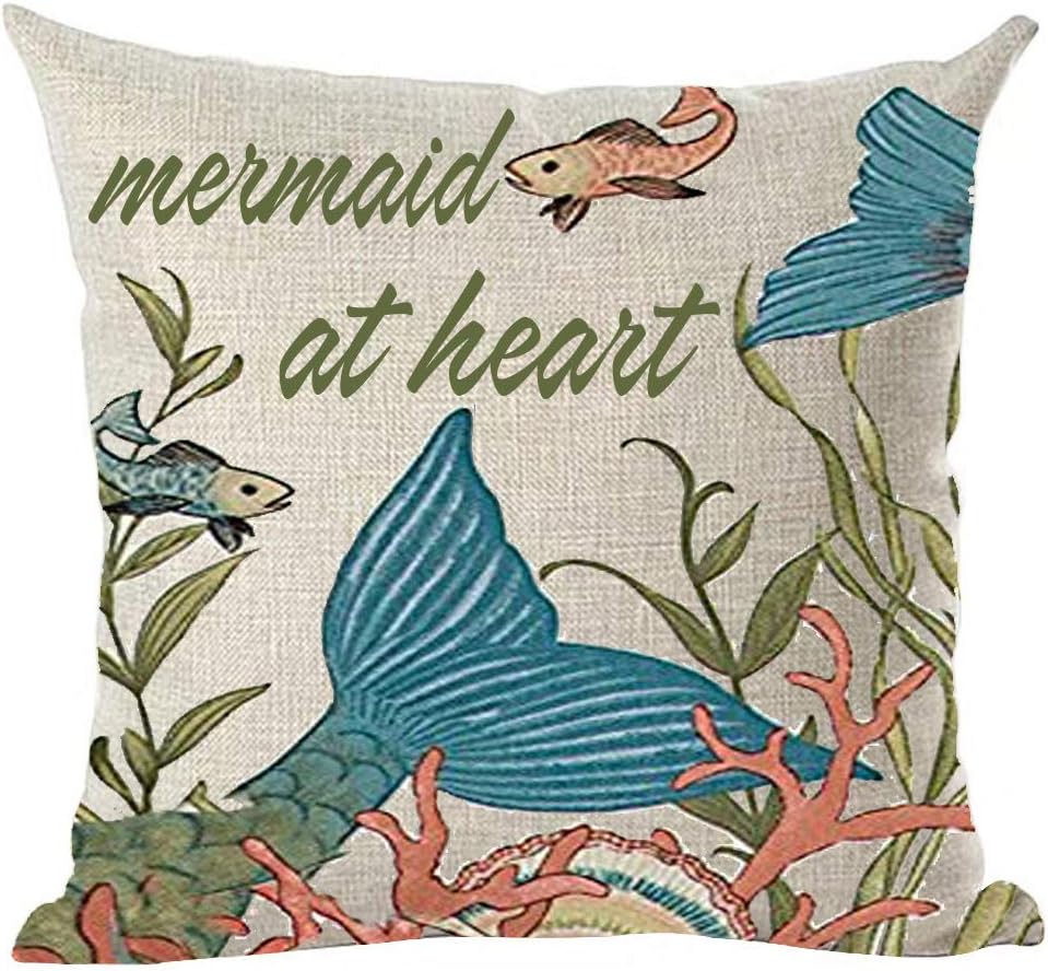 Amazon.com: Ramirar Word Art Quote Mermaid at Heart Fishes Sea Wave Seaweed World Summer ...