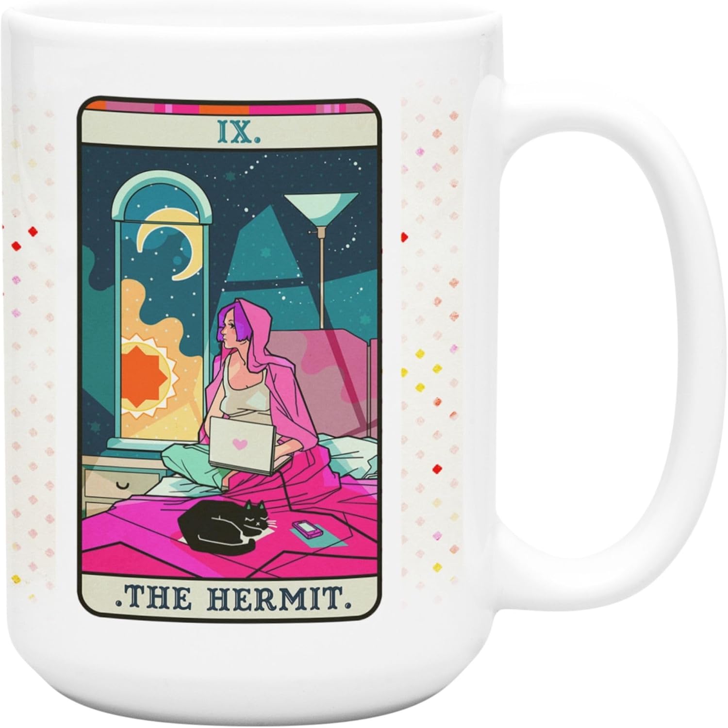 Amazon.com: LookHUMAN Tarot Card Ceramic Coffee Mug - Modern Hermit ...