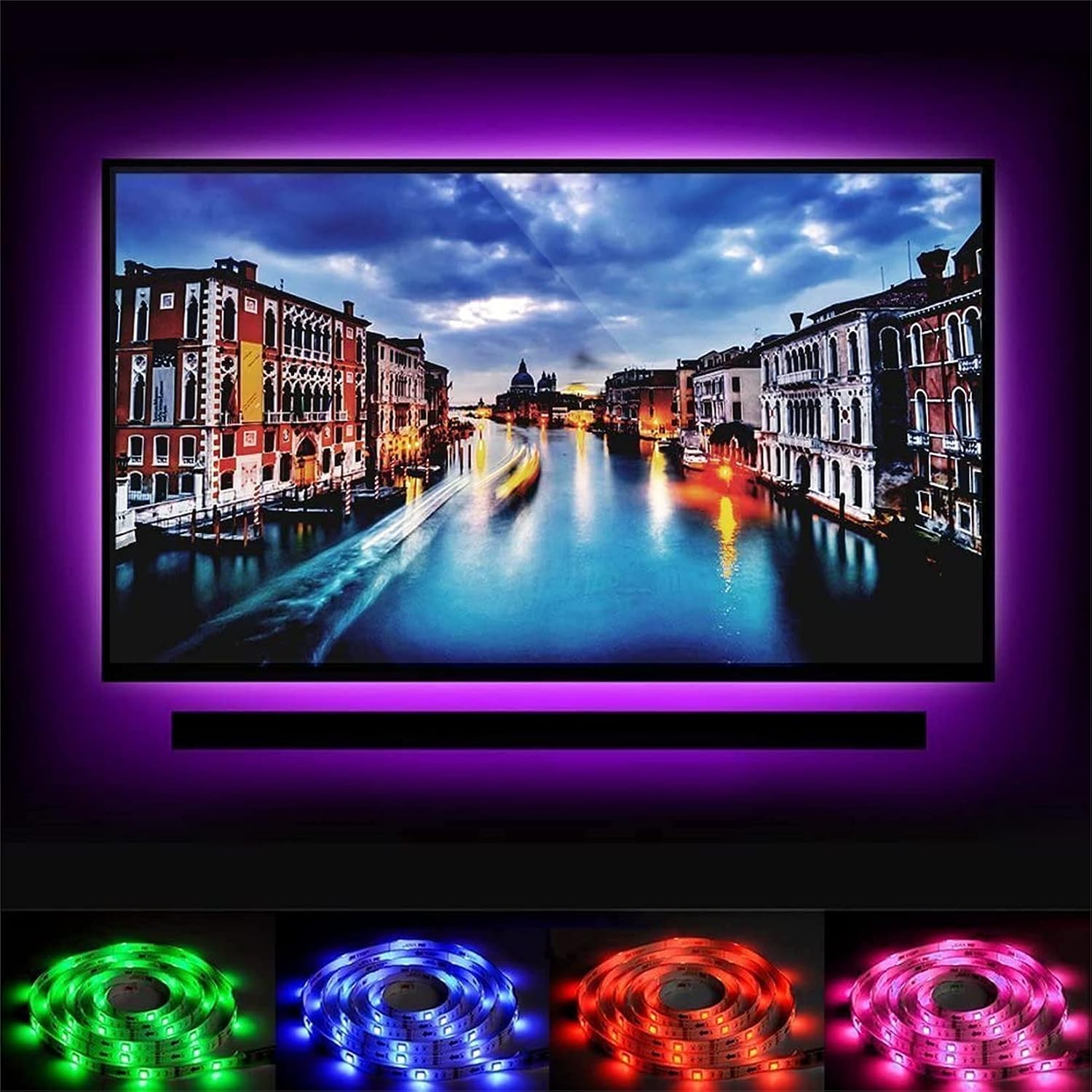 Vansky Led Strip Lights, Bias Lighting for 40-60 inch TV 3ft RGB USB ...