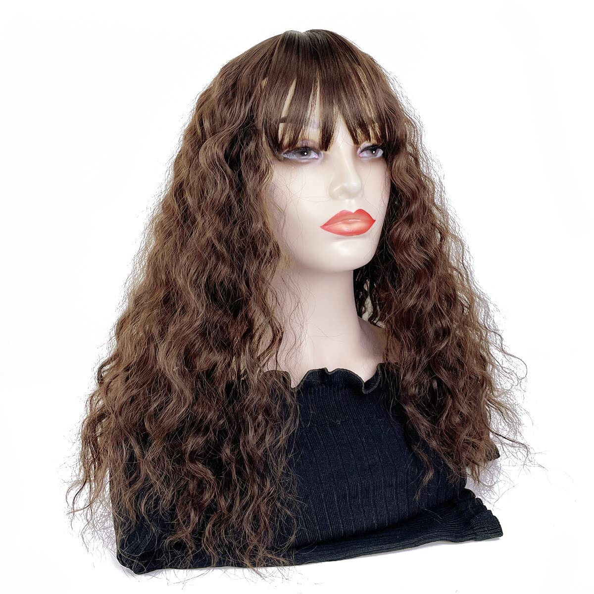 Amazon.com : LesafeV Middle Part Topper with Choppy Fringe Wiglet 45cm ...