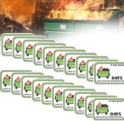 Amazon.com: Dumpster Fire Day Count Sticker, Dumpster Aesthetic ...