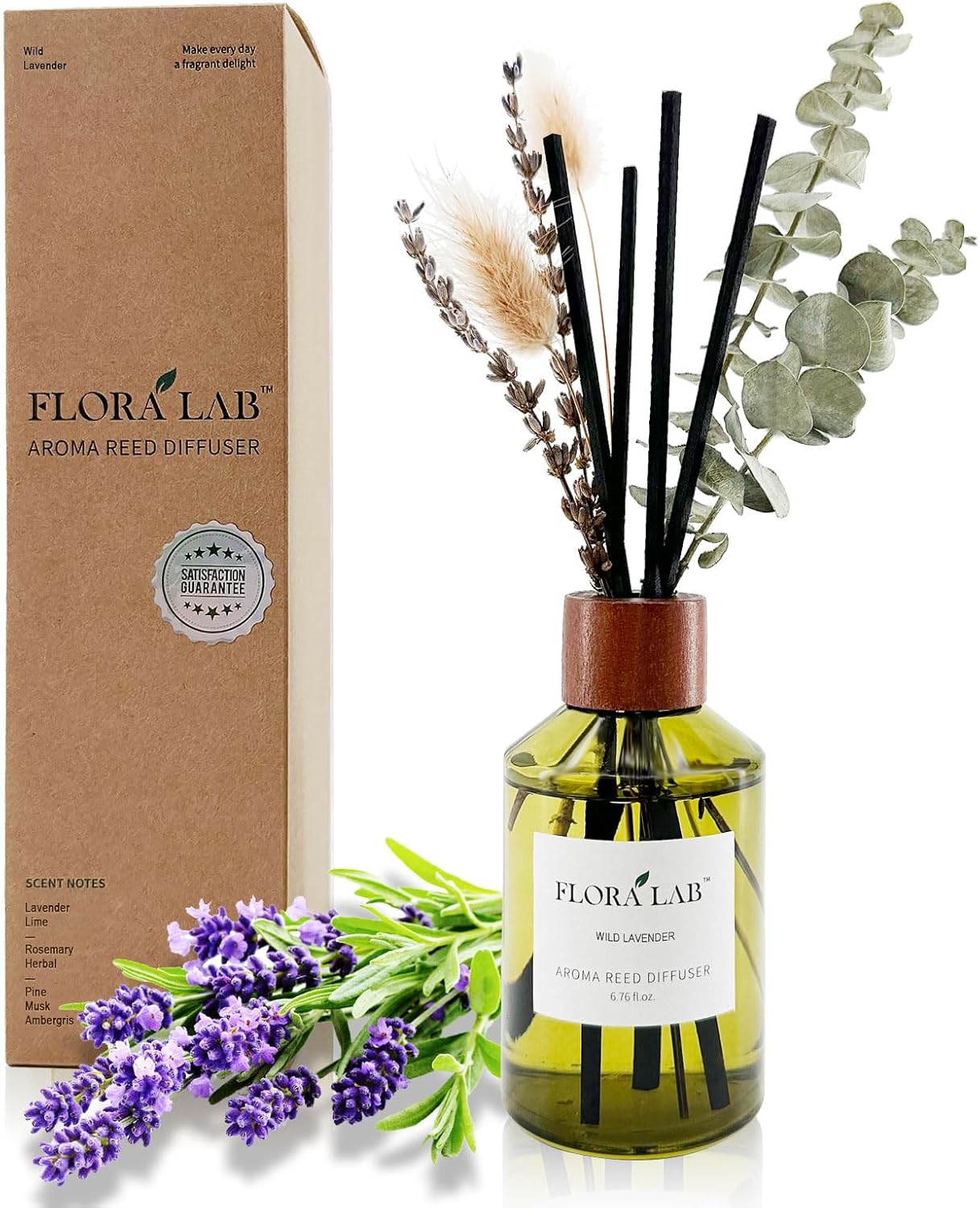 Amazon.com: Flora Lab Reed Diffuser Set with Sticks and Real Dried ...