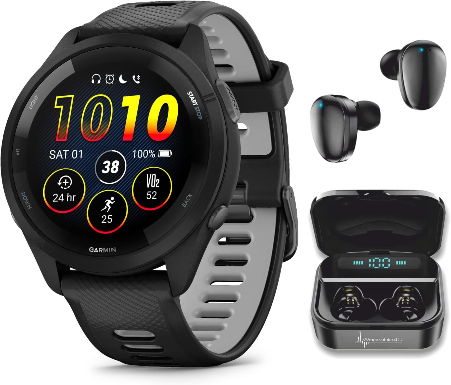 Amazon.com: Wearable4U Garmin Forerunner 265 Music GPS Running 46 mm ...