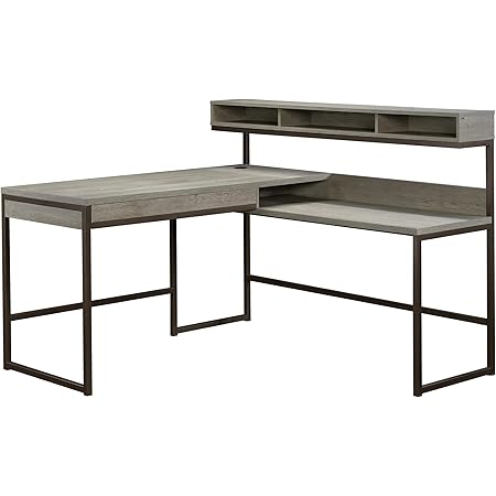 Amazon.com: Sauder Manhattan Gate L-Shaped Desk, Mystic Oak finish ...